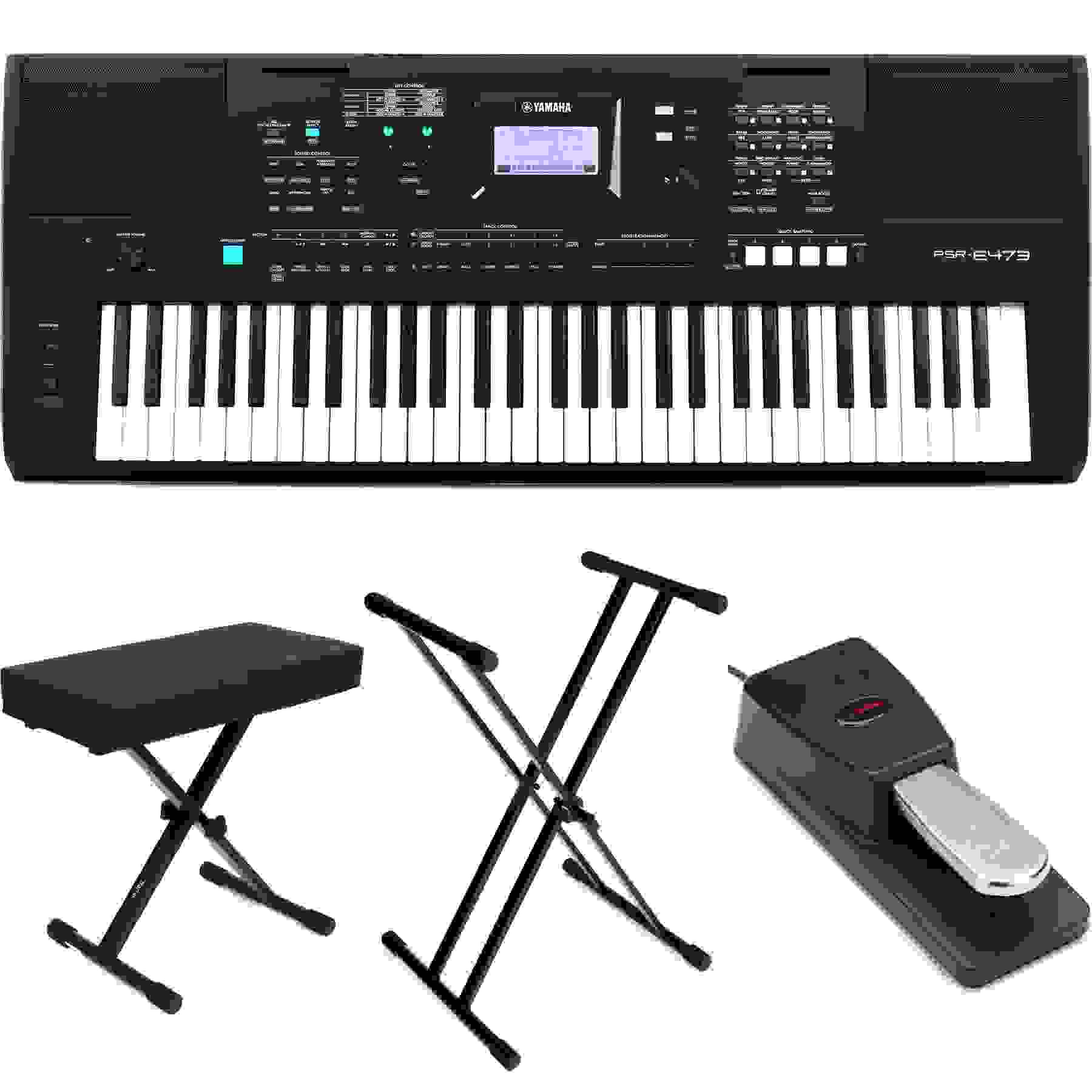 Yamaha PSR-E473 61-key Portable Arranger Essentials Bundle | Sweetwater