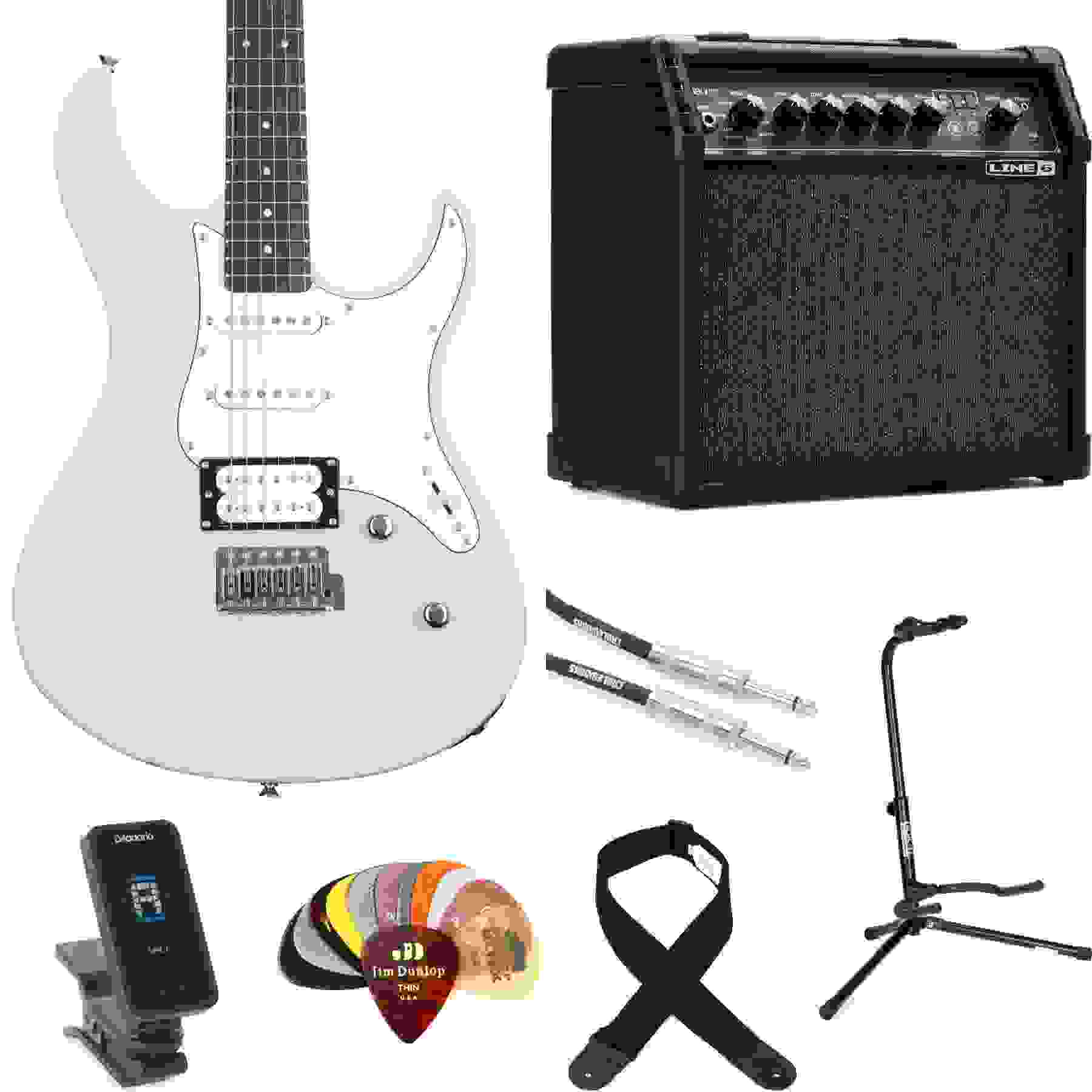 Yamaha PAC112V Pacifica and Line 6 Spider V 20 MkII Amp Bundle - Vintage White | Sweetwater