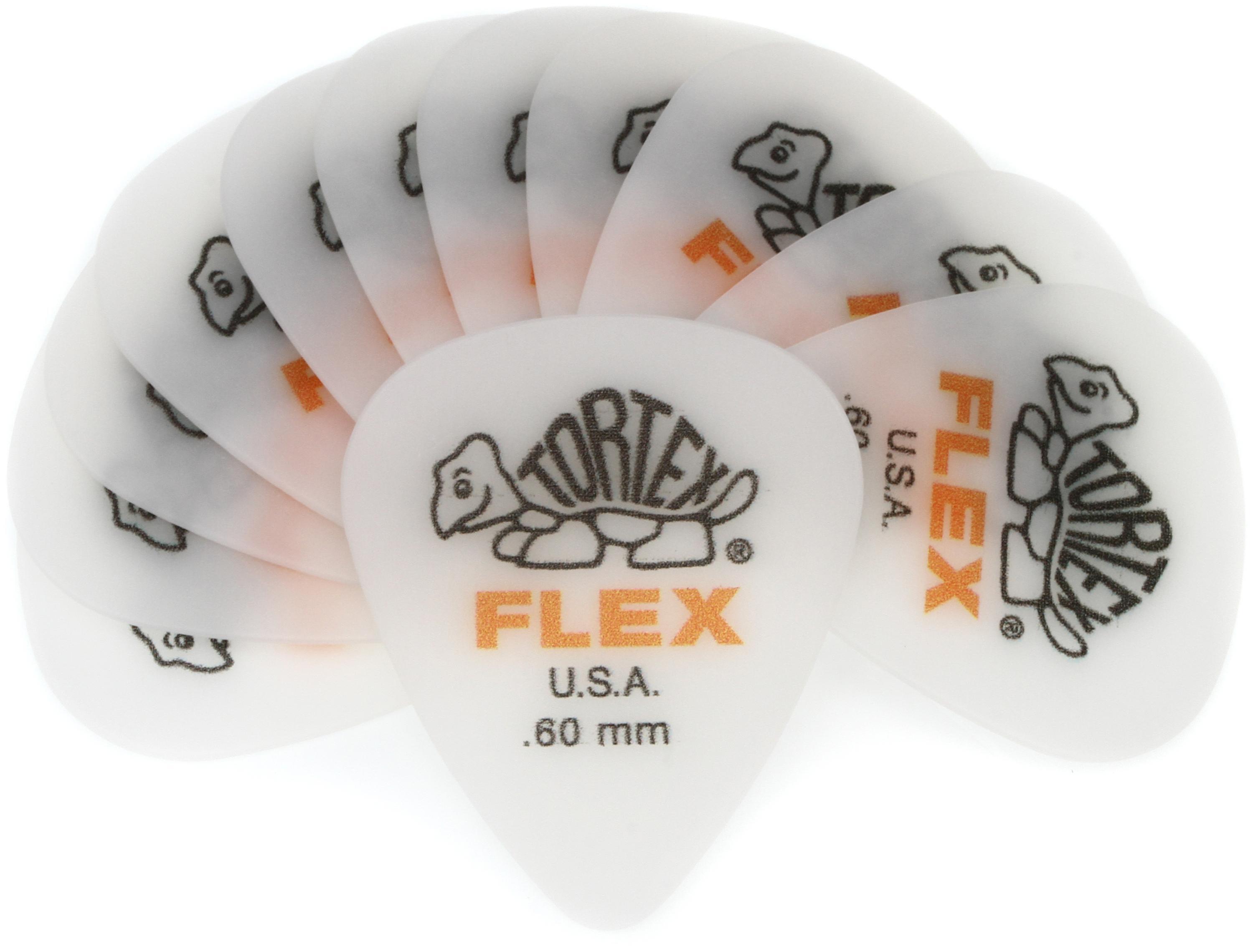 Dunlop Tortex Flex Standard Guitar Picks - .60mm White (12-pack ...