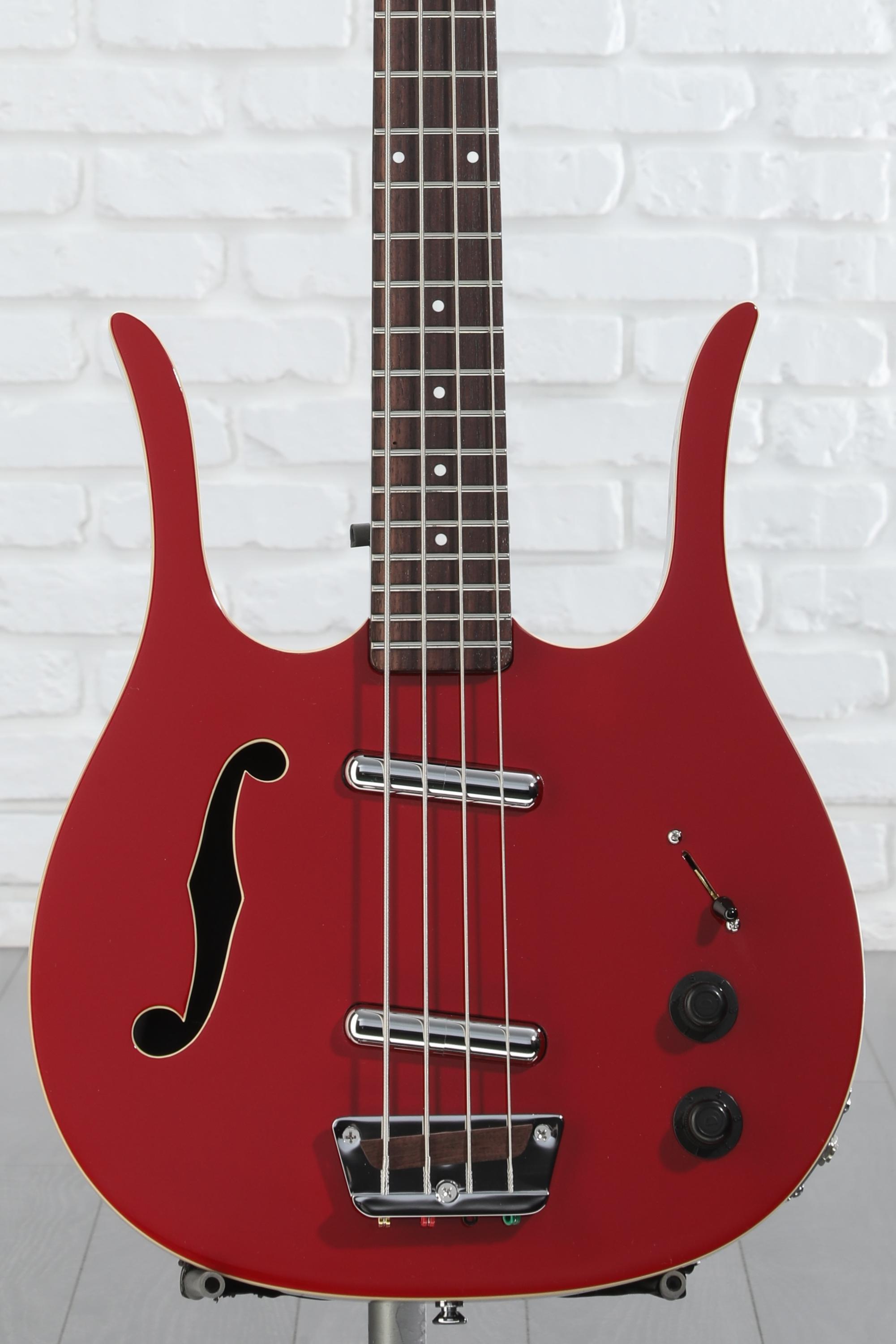 Danelectro Red Hot Longhorn Semi-hollowbody Bass Guitar - Red | Sweetwater
