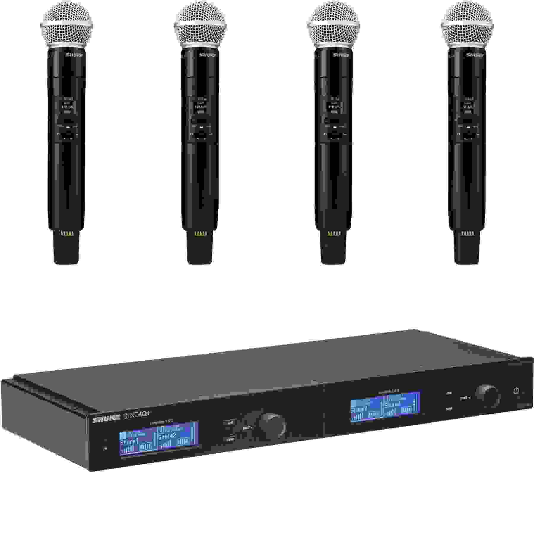 Shure SLXD4QDAN+ Quad Wireless Receiver with SM58 Microphones - G57 ...