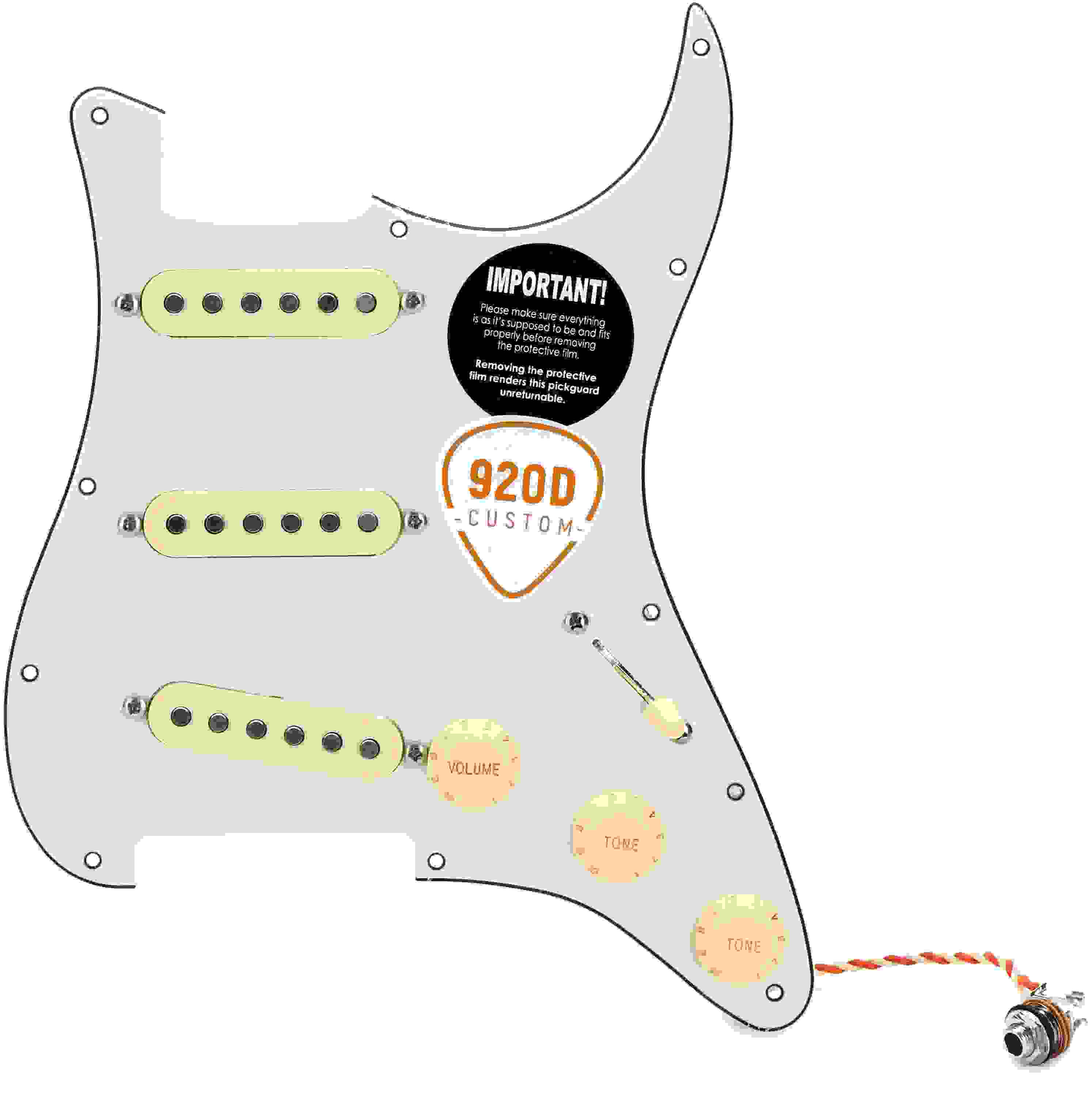 920D Custom Texas Vintage Loaded Stratocaster Pickguard - Parchment ...