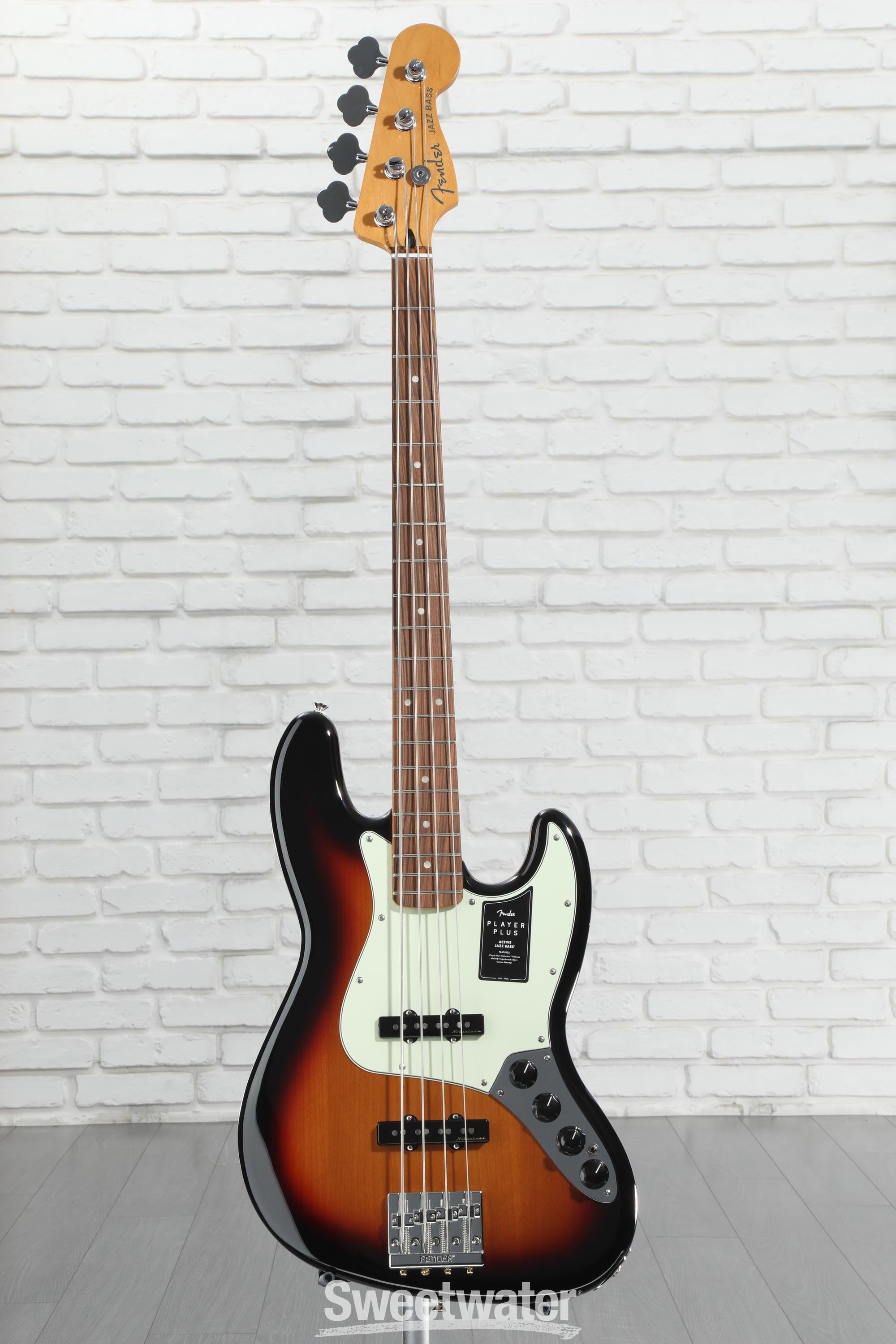 Fender Player Plus Active Jazz Bass - 3-tone Sunburst with Pau Ferro ...