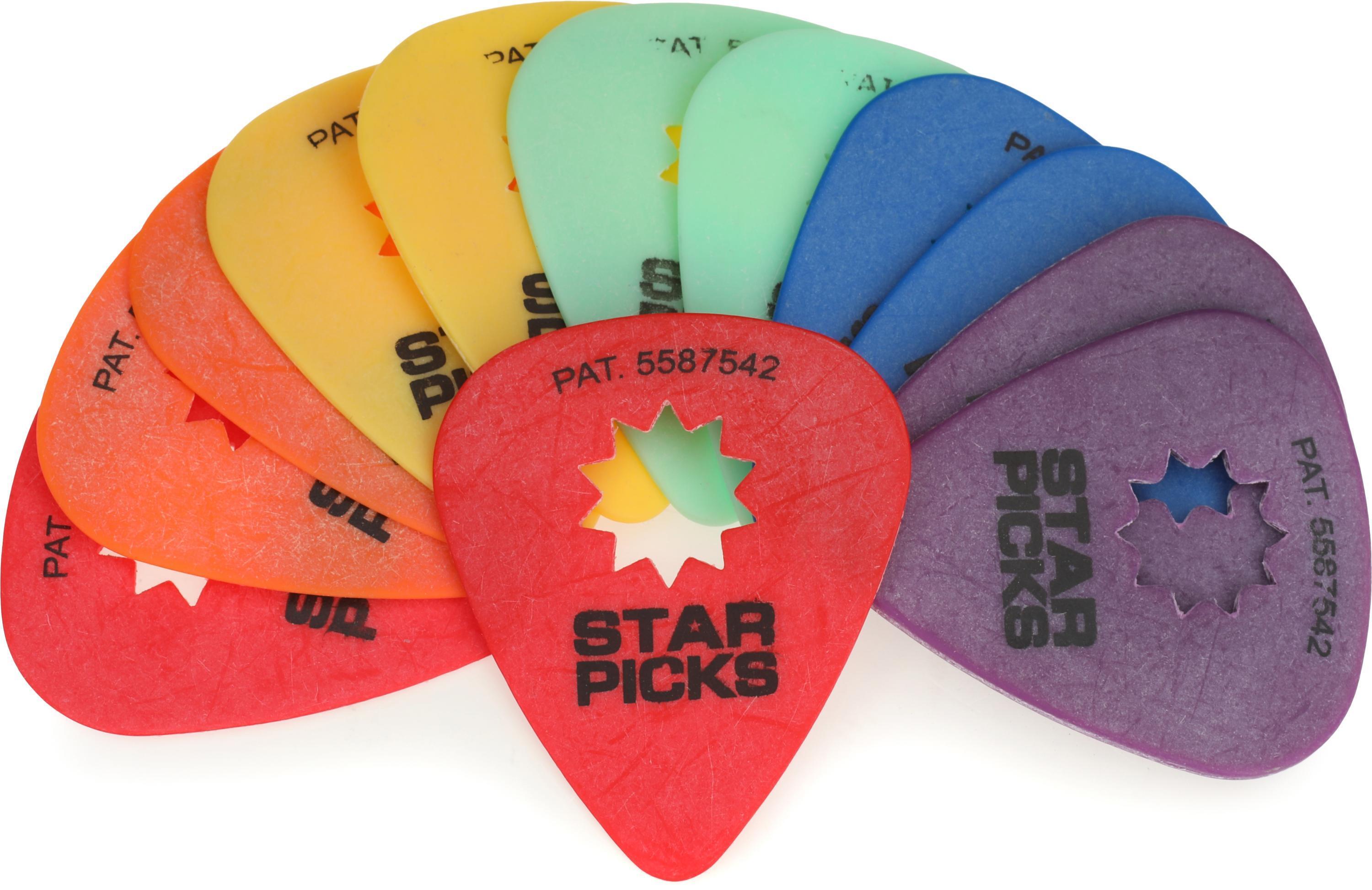 Cleartone Everly Star Picks Rock Star Mix - Assorted Gauges/Colors, 12 ...