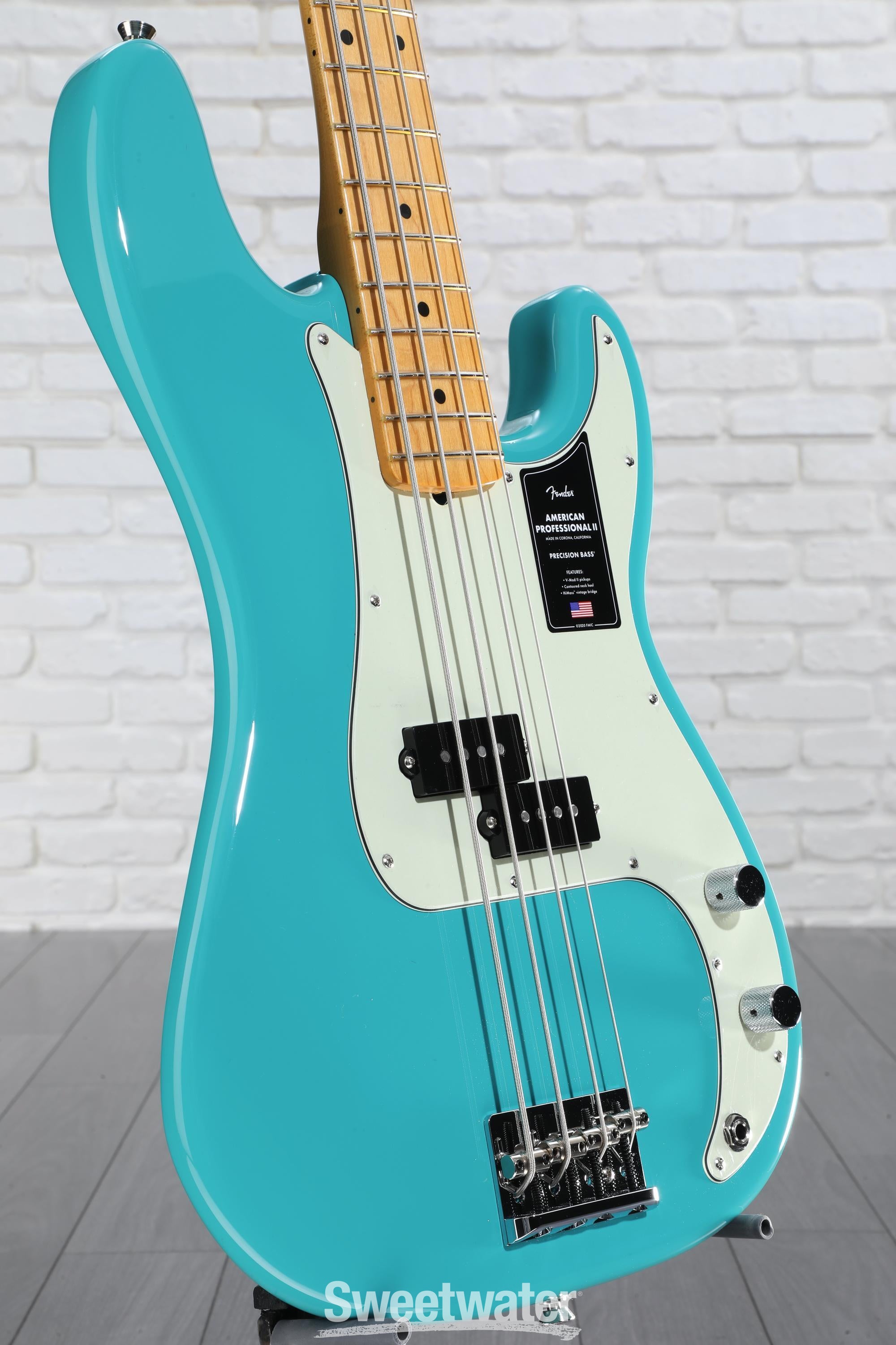 Fender American Professional II Precision Bass - Miami Blue with Maple ...