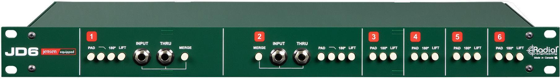 Radial JD6 6-channel Passive Instrument Direct Box | Sweetwater