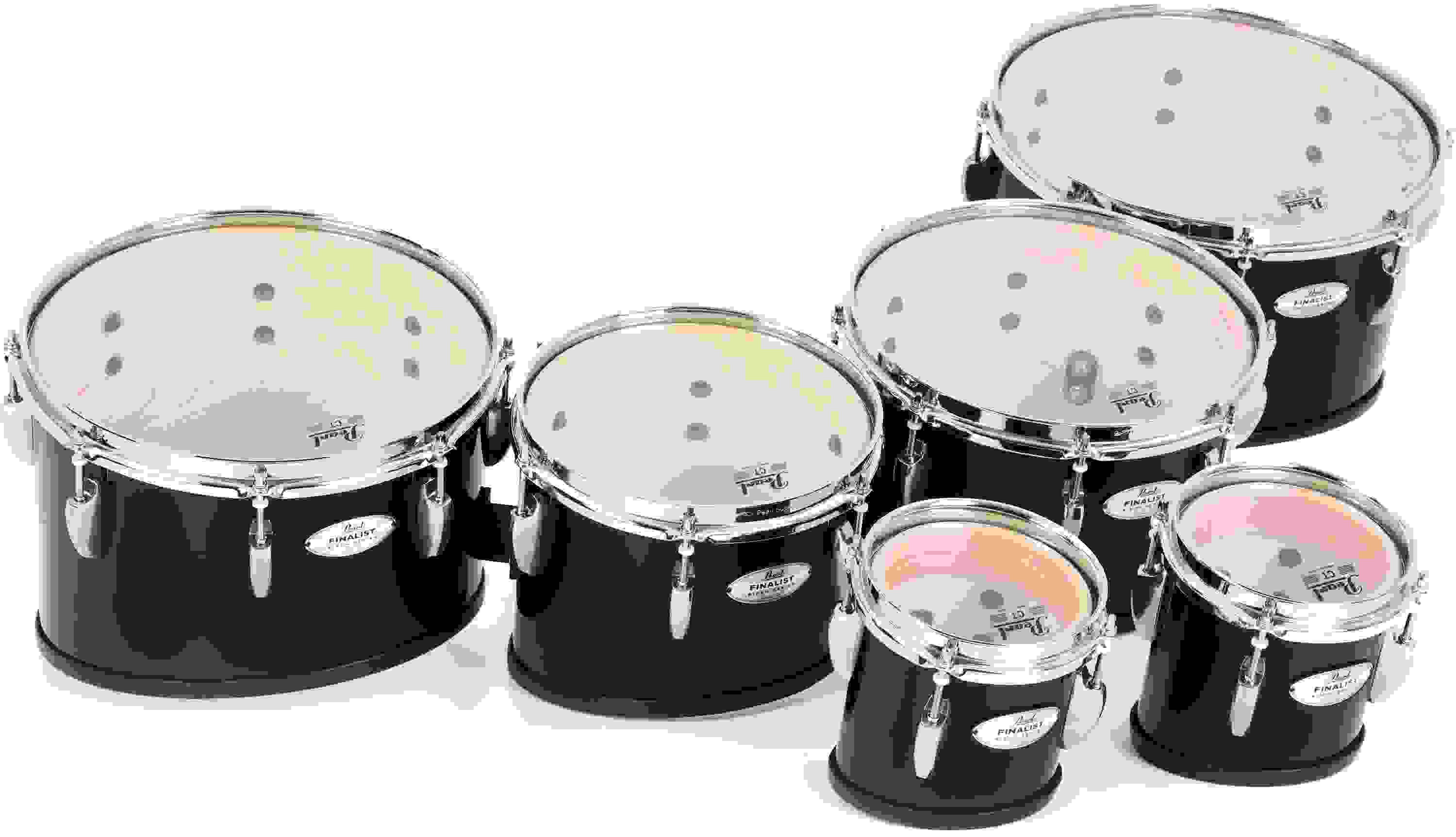 Pearl Finalist Marching Tenor Drums - 6/6/10/12/13/14 inch, Midnight ...