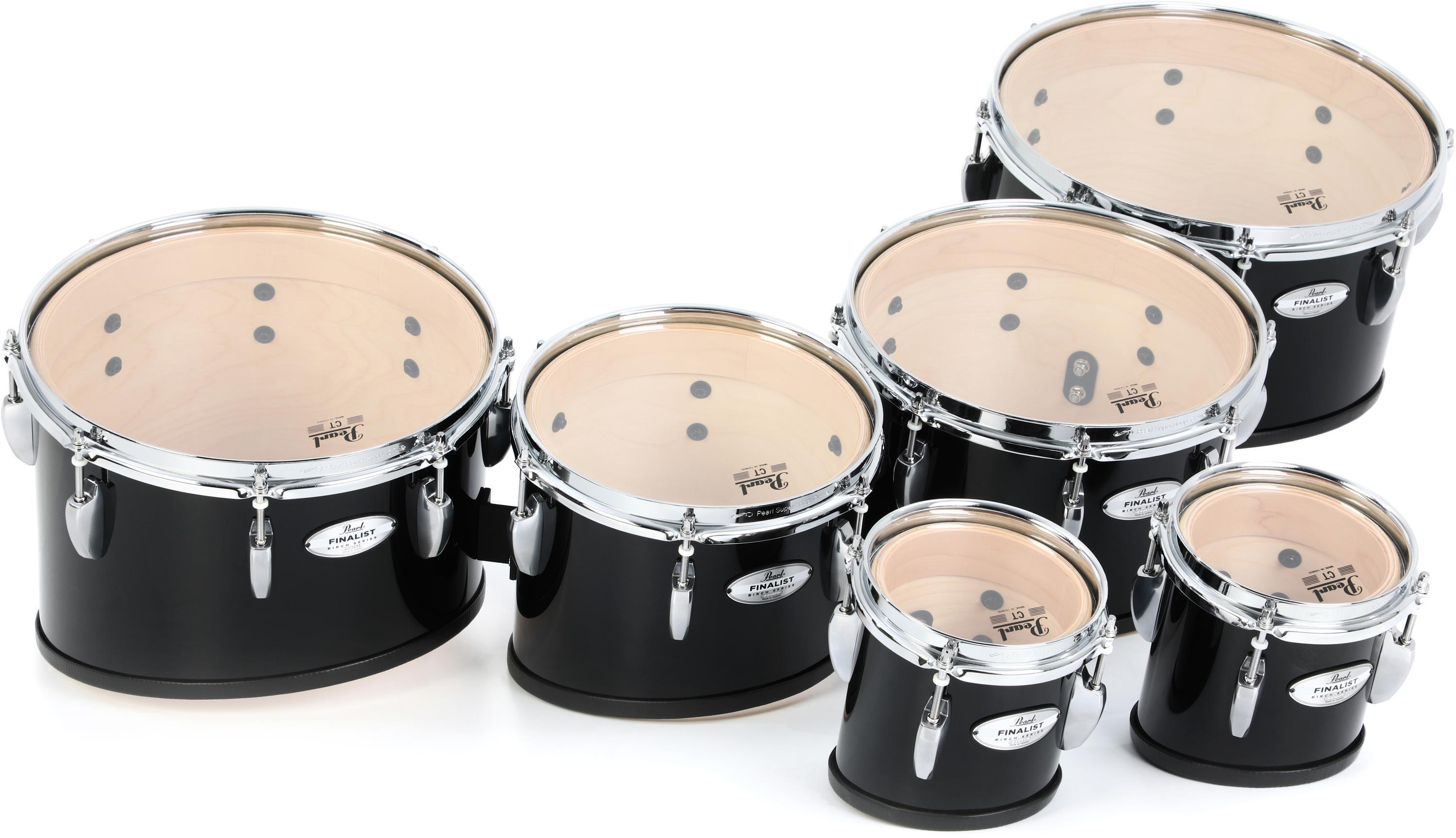 Pearl Finalist Marching Tenor Drums - 6/6/10/12/13/14 inch, Midnight ...