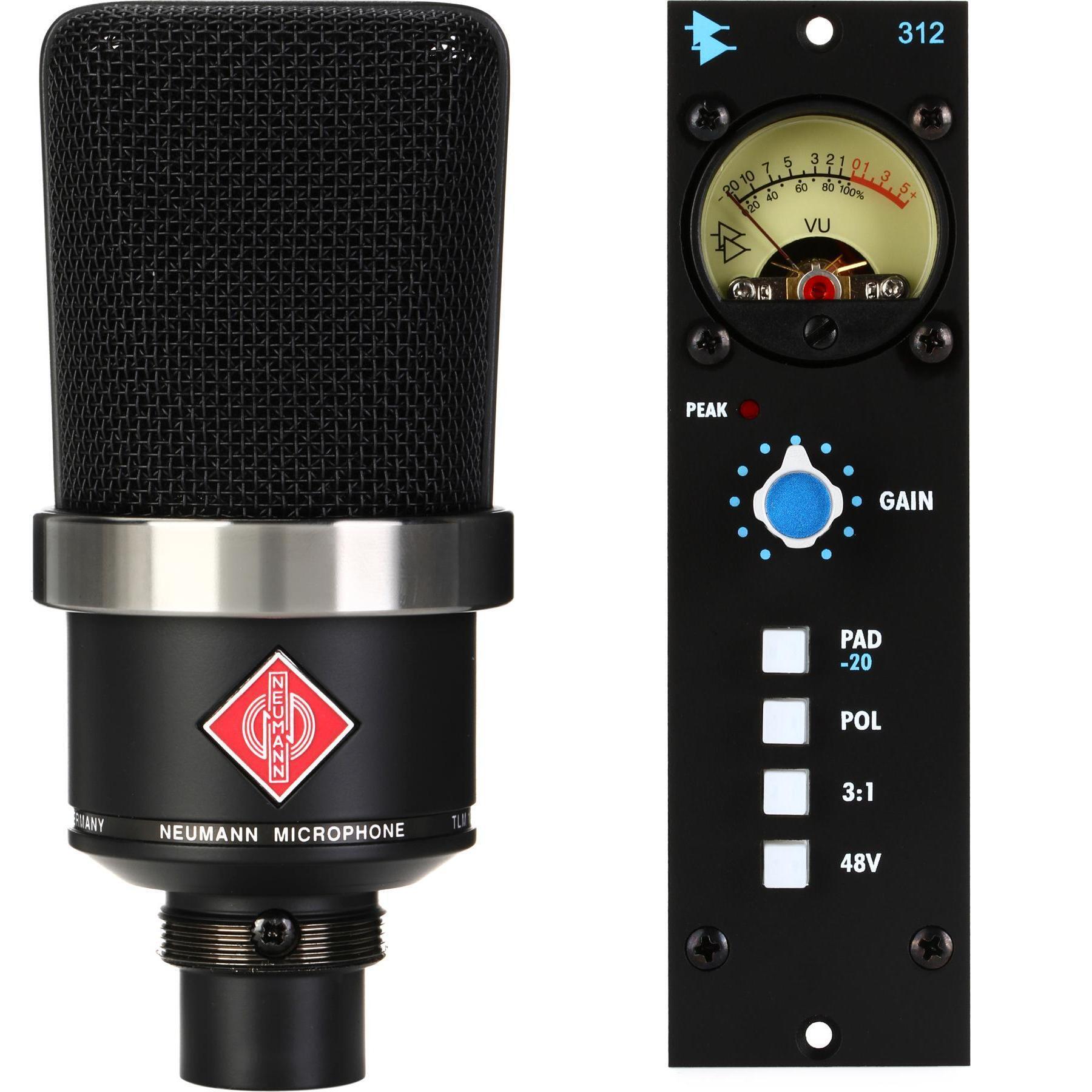 Neumann TLM 102 Large-diaphragm Condenser Microphone and API 312 500 ...