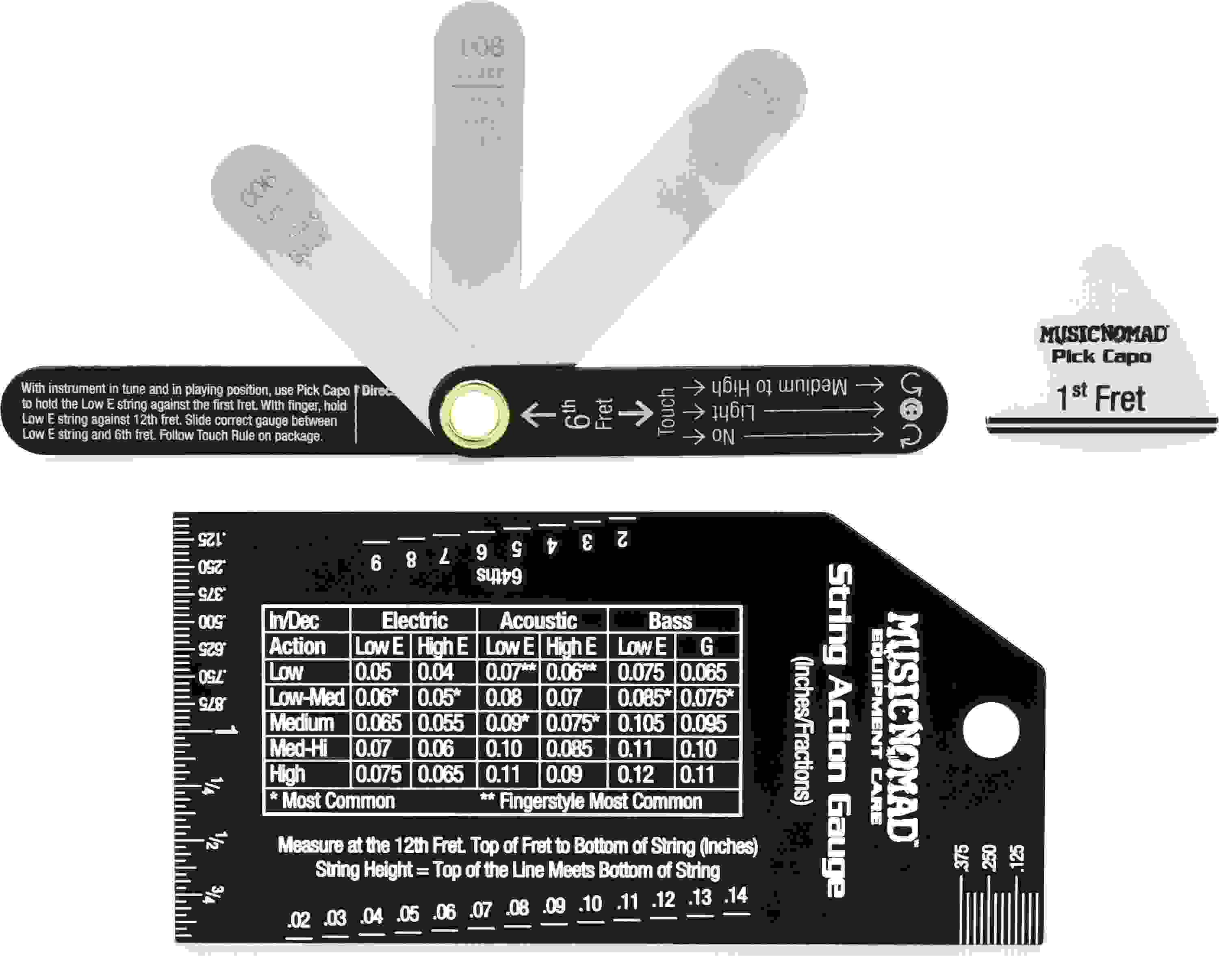 MusicNomad Truss Rod Gauge & String Action Gauge Bundle | Sweetwater