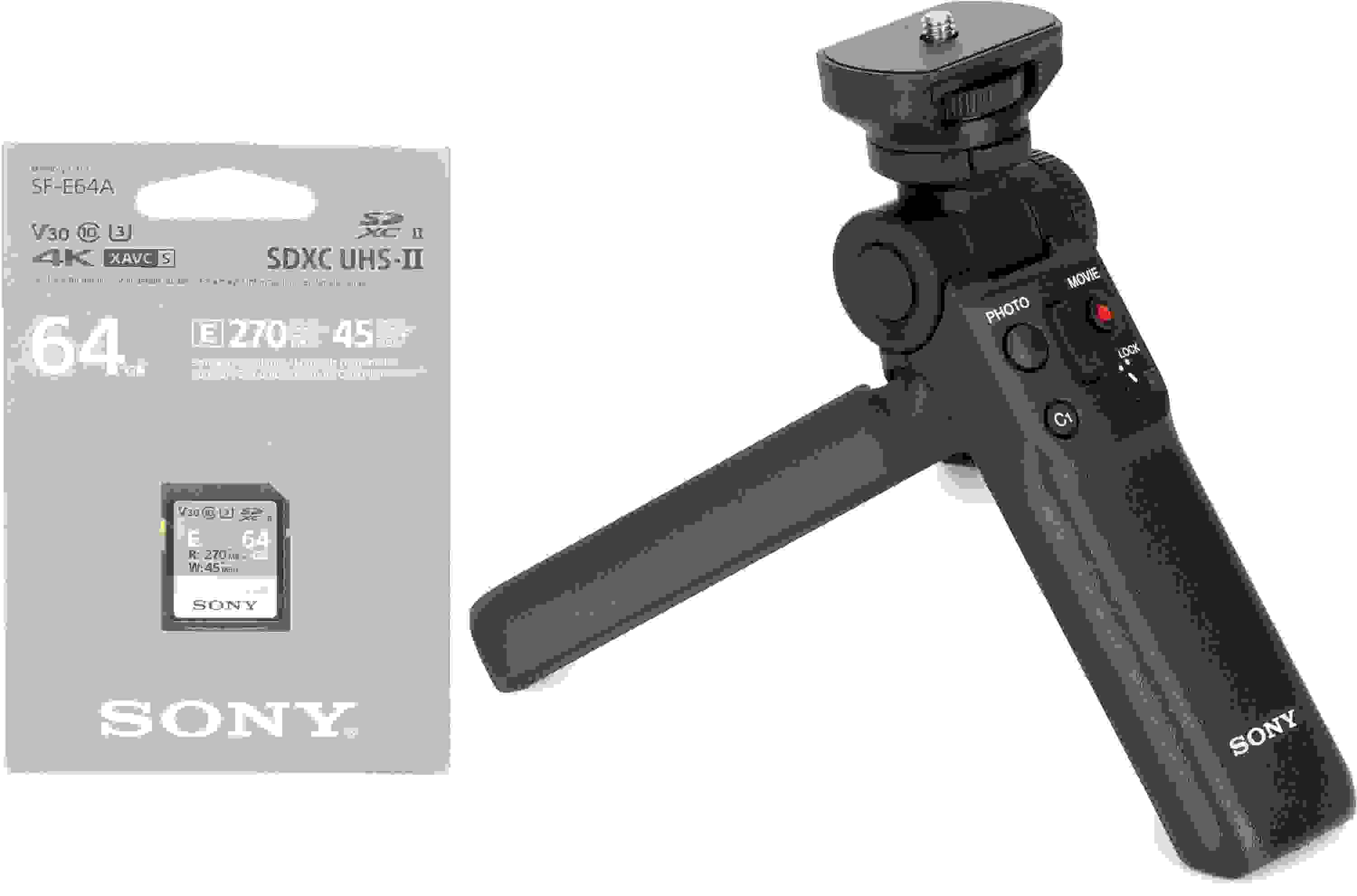 Sony Vlogger Accessory Kit with Wireless Shooting Grip Tripod and SD ...