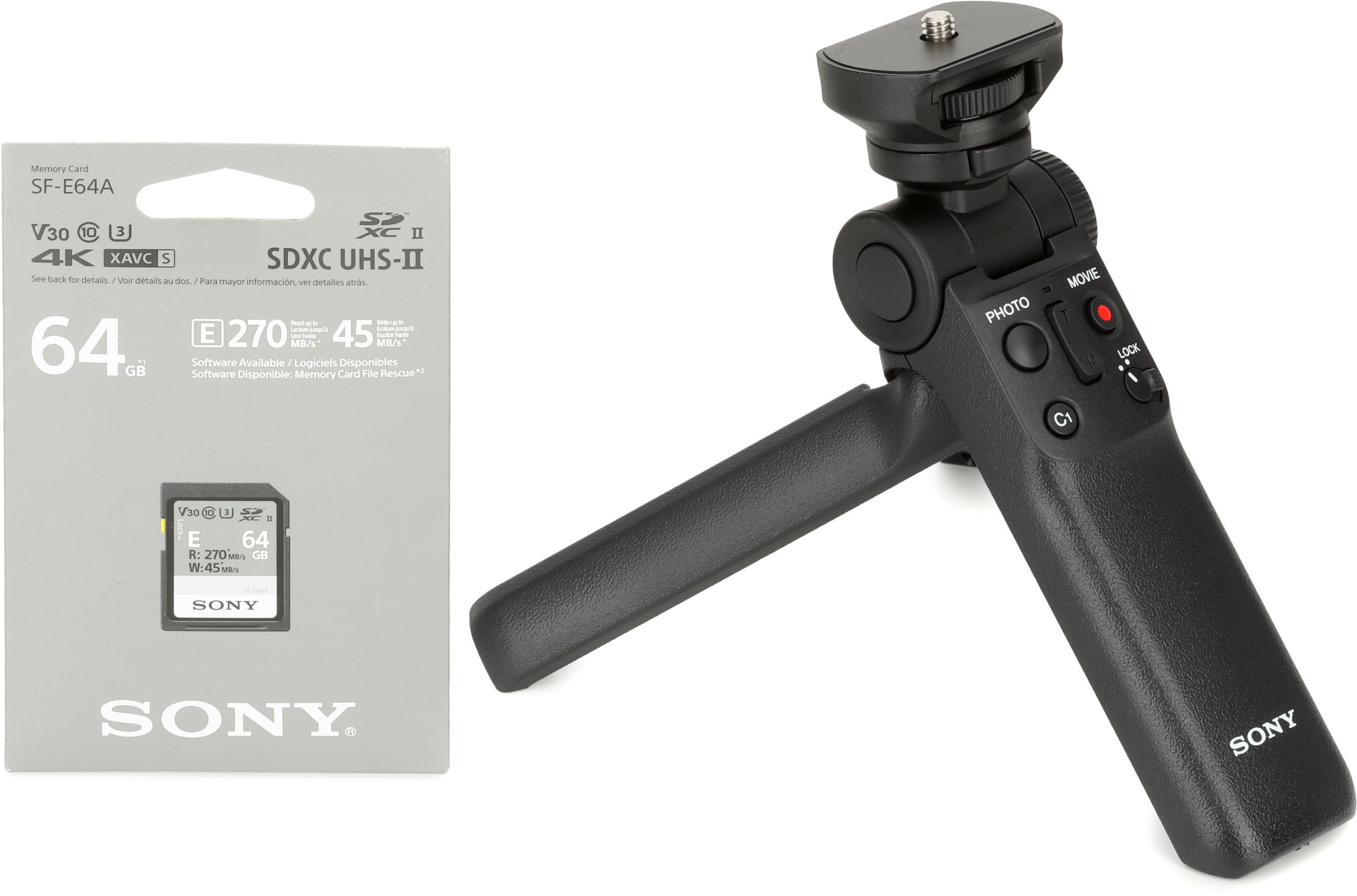 Sony Vlogger Accessory Kit with Wireless Shooting Grip Tripod and SD ...