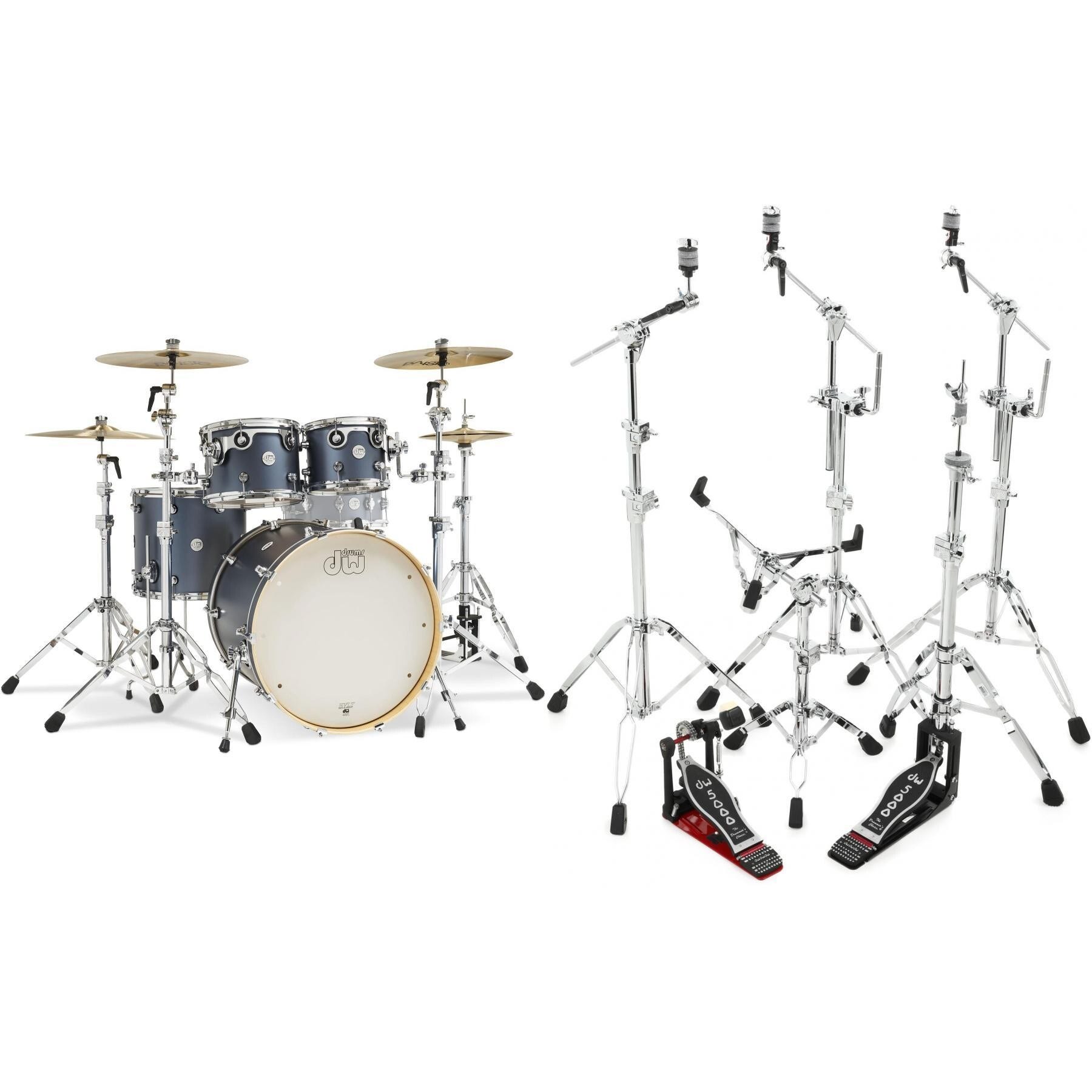 DW Design Series 4-piece Shell Pack and Hardware Bundle - Blue Slate ...