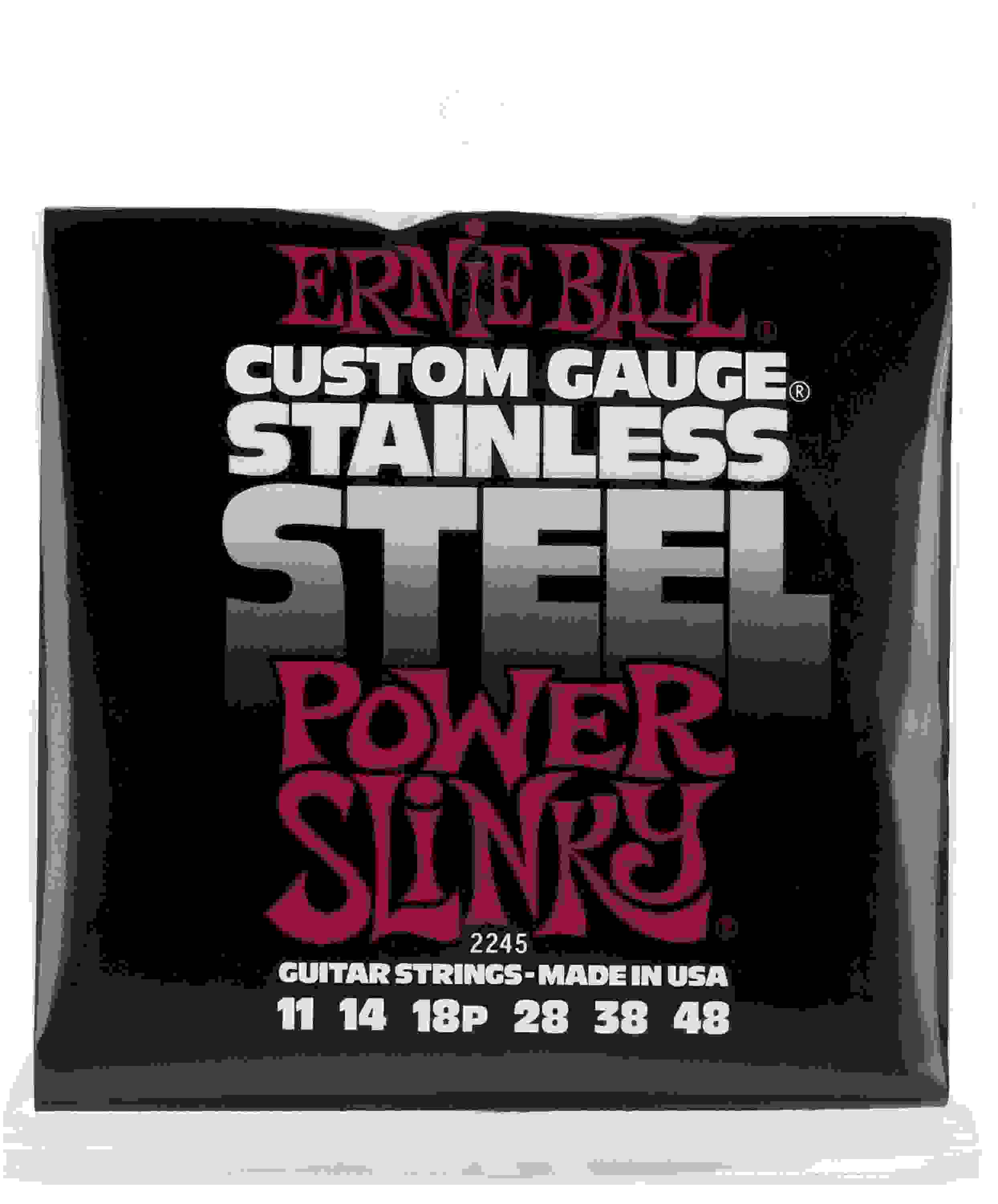 Ernie Ball 2245 Power Slinky Stainless Steel Wound Electric Guitar Strings - .011-.048 | Sweetwater