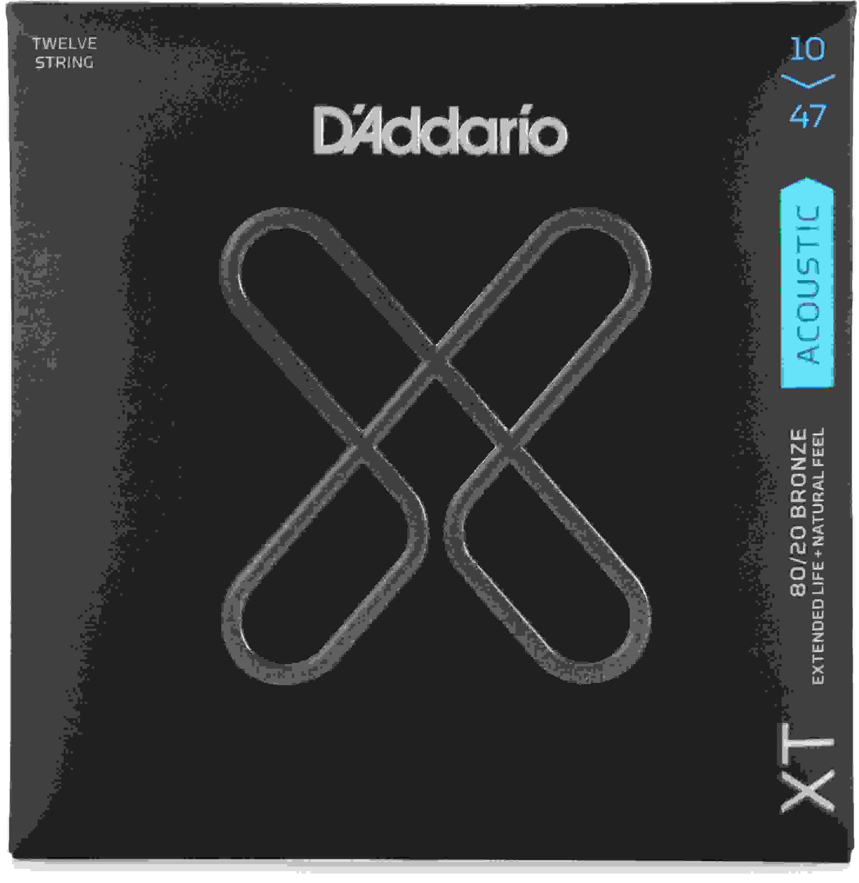 D'Addario XTABR1047-12 XT 80/20 Bronze Coated Acoustic Guitar Strings ...