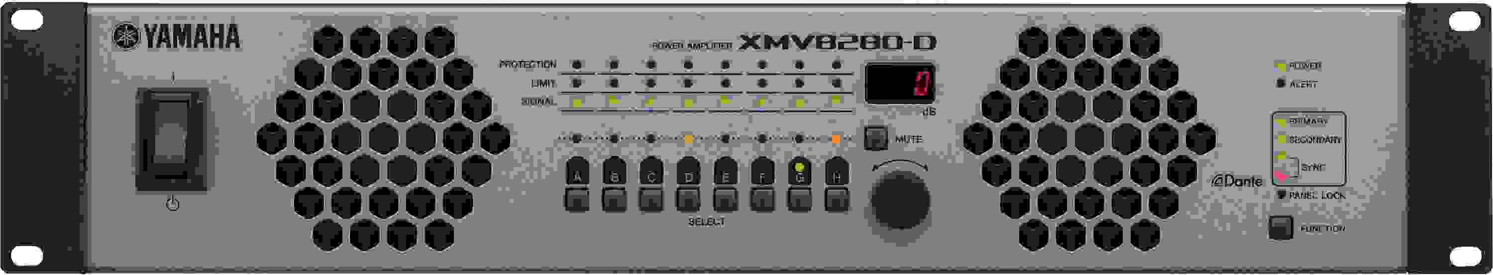 Yamaha XMV8280-D 8-channel 280W Power Amplifier with Dante | Sweetwater