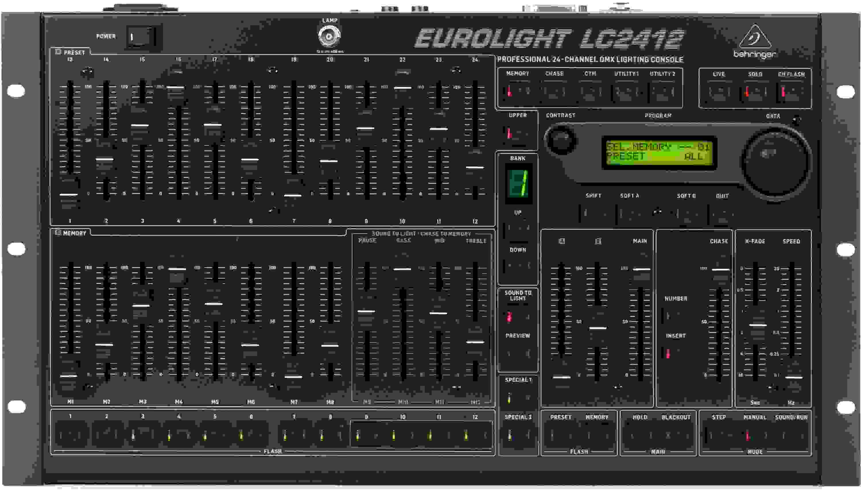 Behringer LC2412 V2 512-Ch 24-Fader DMX Controller | Sweetwater