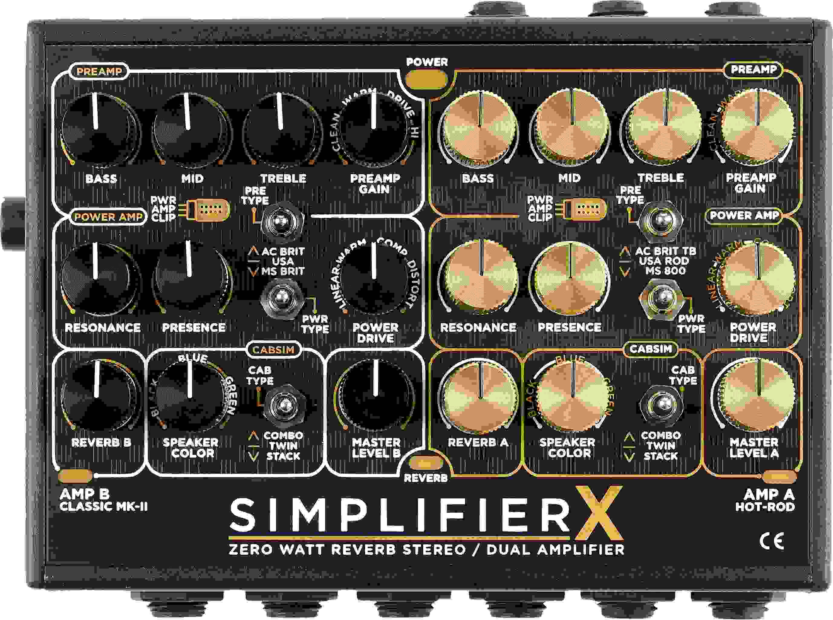 DSM Humboldt Electronics Simplifier X Zero Watt Reverb Stereo/Dual Amplifier Pedal | Sweetwater