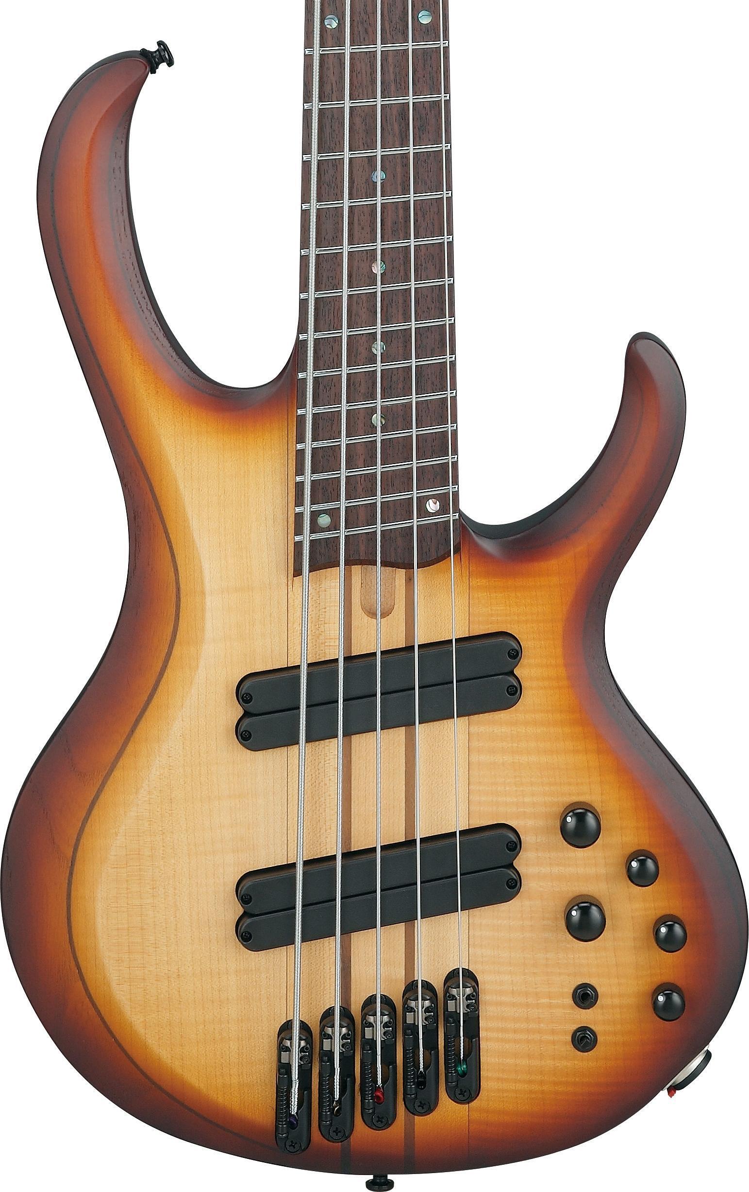 Ibanez BTB Bass Workshop Multi-scale 5-string Electric Bass - Natural Browned Burst Flat ...