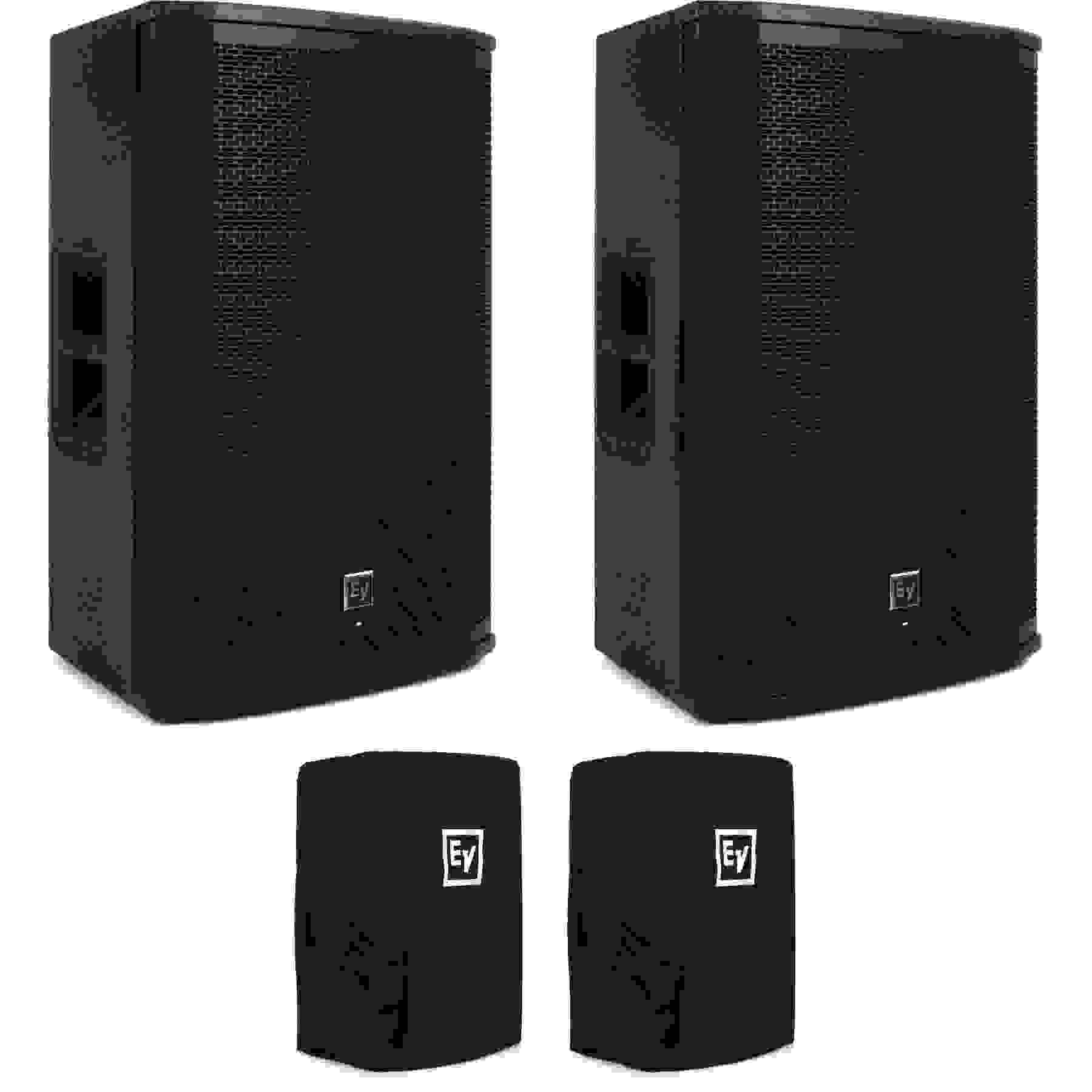 Electro-Voice ETX-15P 2000W 15-inch Powered Speaker Pair WIth Covers ...