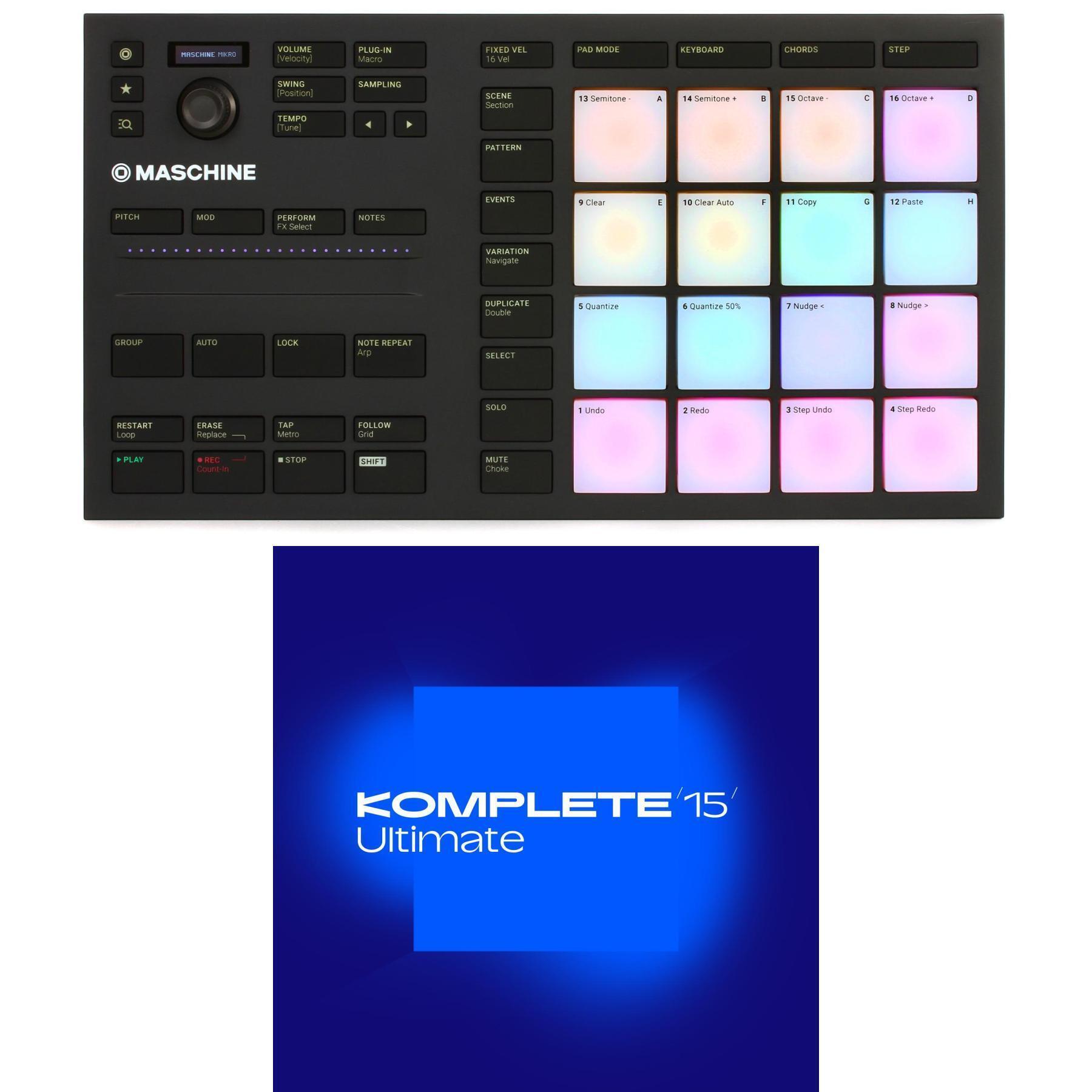 Native Instruments Maschine Mikro MK3 Production and Performance System with Komplete Ultimate ...