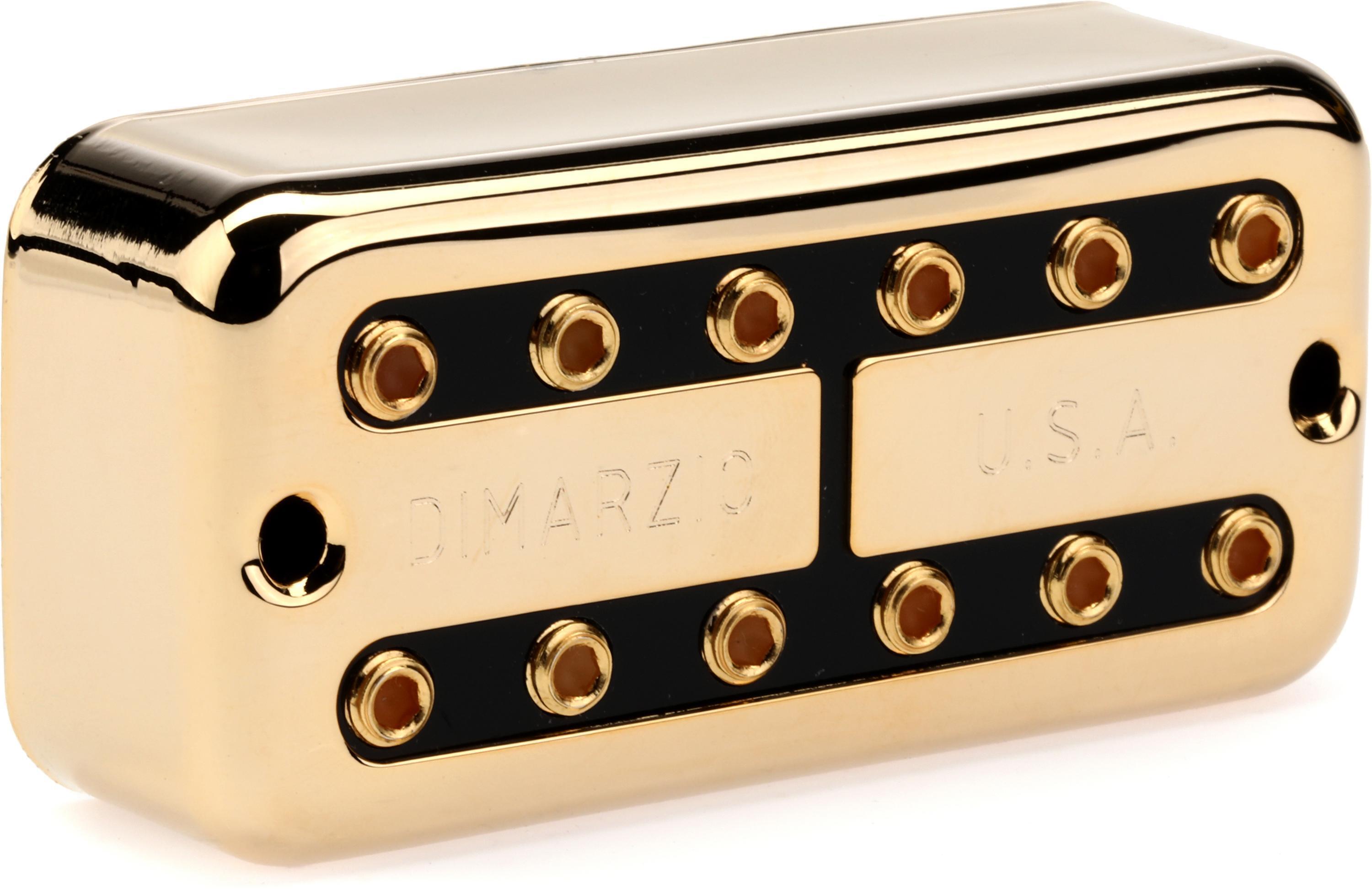 DiMarzio Super Distor'Tron F-spaced Humbucker Pickup - Gold Cover with Black Insert | Sweetwater