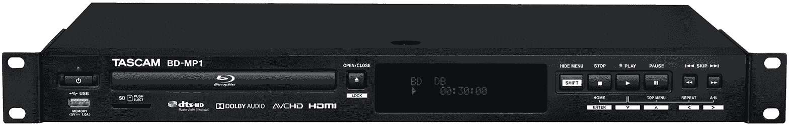 TASCAM BD-MP1 Professional Rackmount Blu-ray Player | Sweetwater