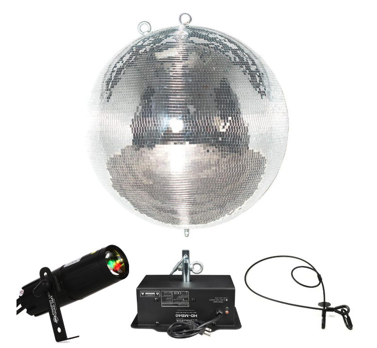 Eliminator EM30 30-inch Mirror Ball with Motor & Pinspot Light | Sweetwater