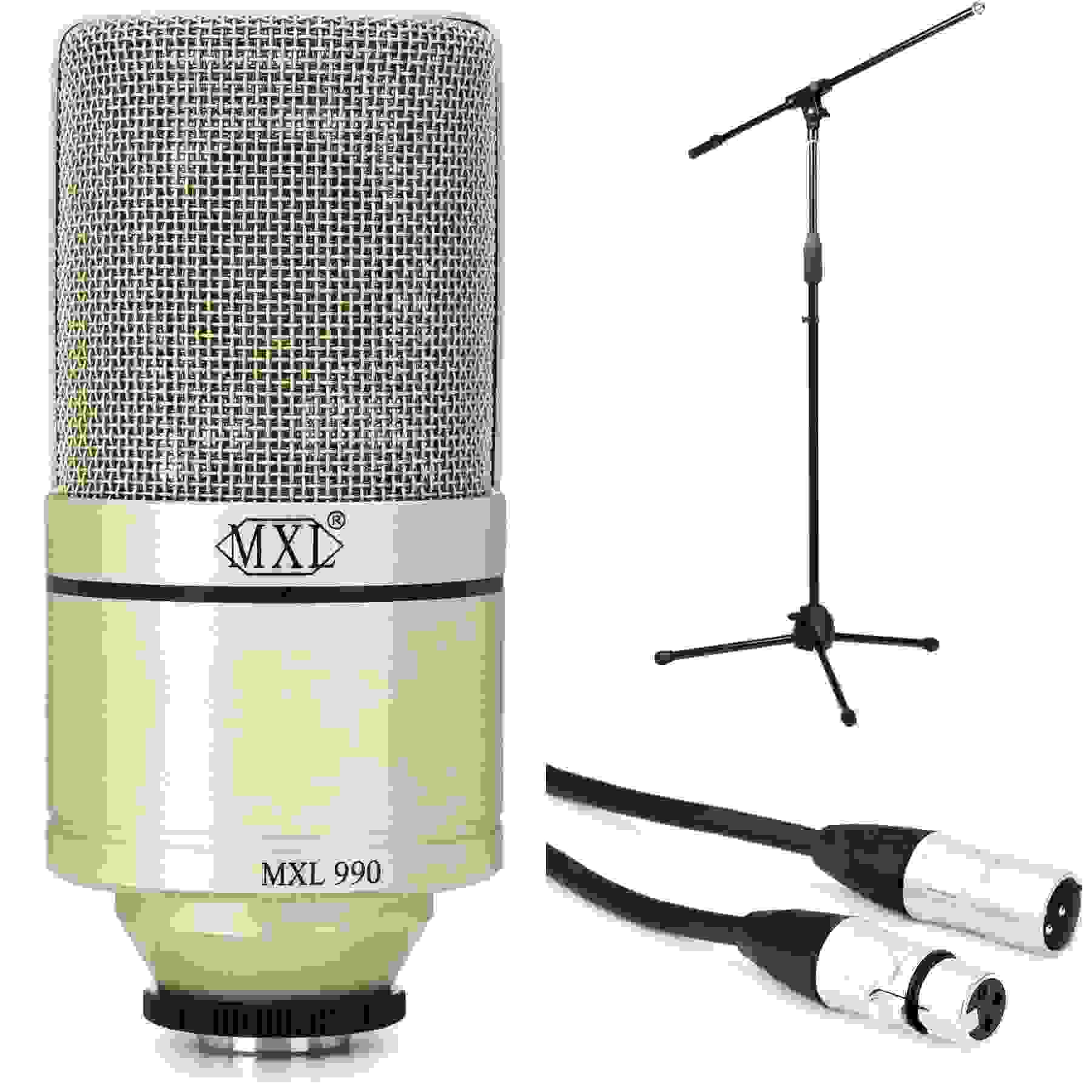 MXL 990 Large-diaphragm Condenser Microphone with Stand and Cable | Sweetwater