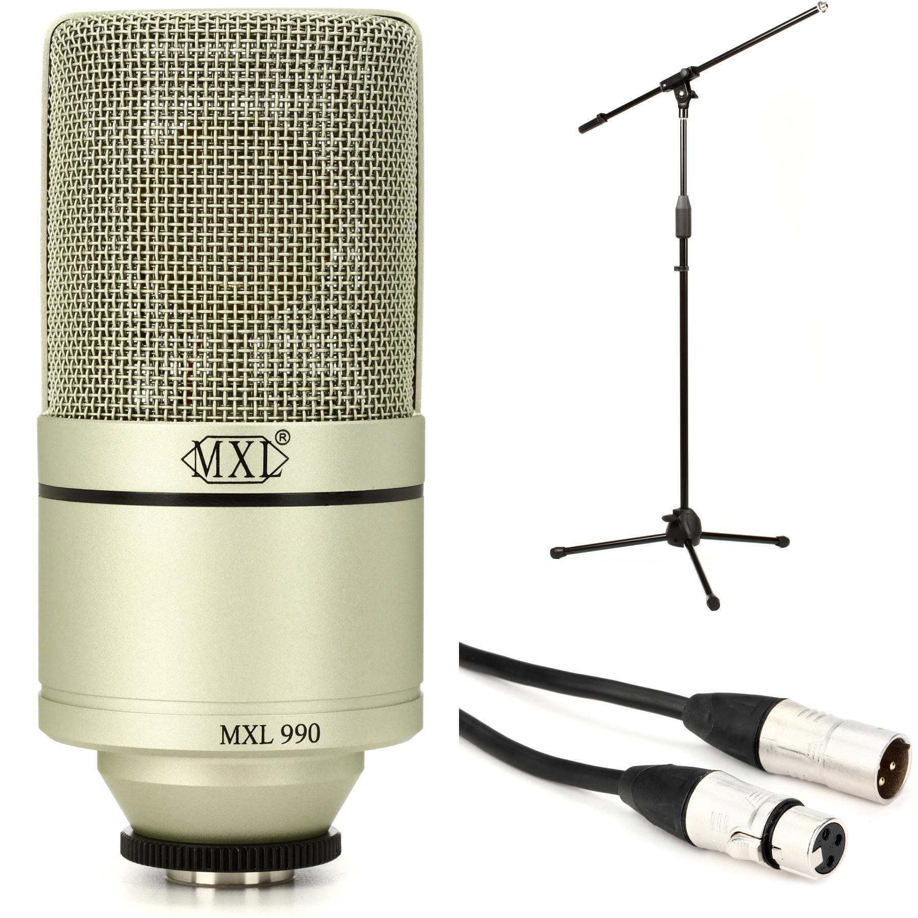 MXL 990 Large-diaphragm Condenser Microphone with Stand and Cable ...