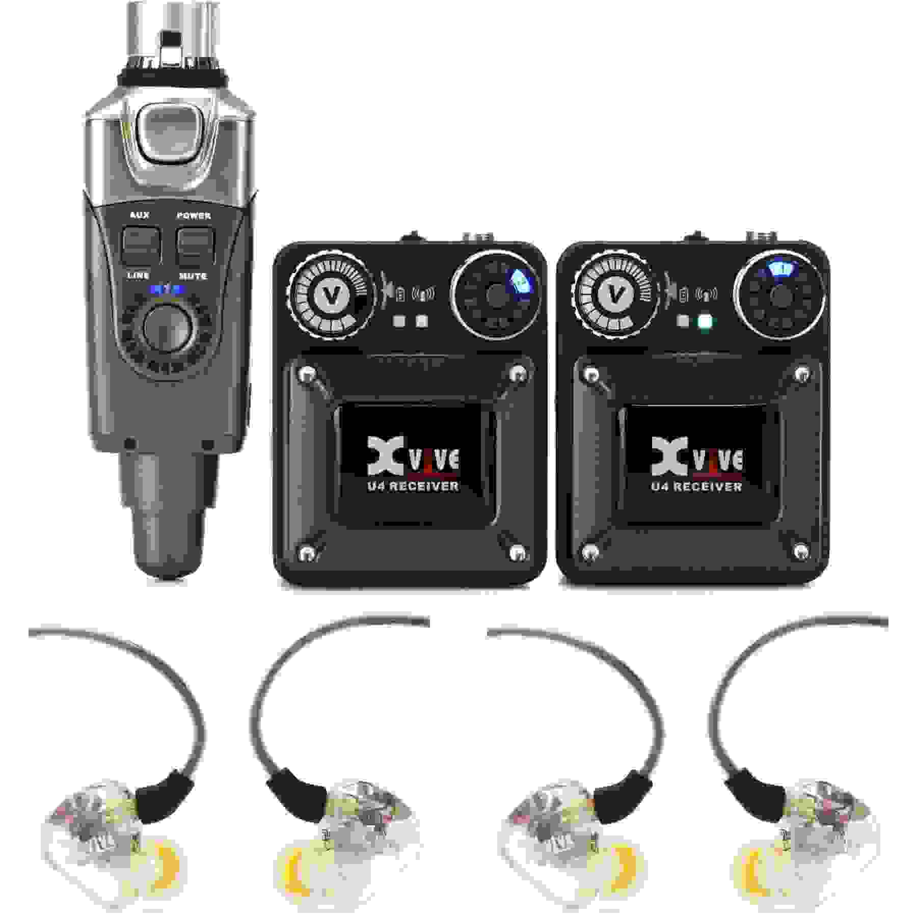 Xvive U4R2 Wireless In-Ear Monitoring System with 2 Receivers and ...