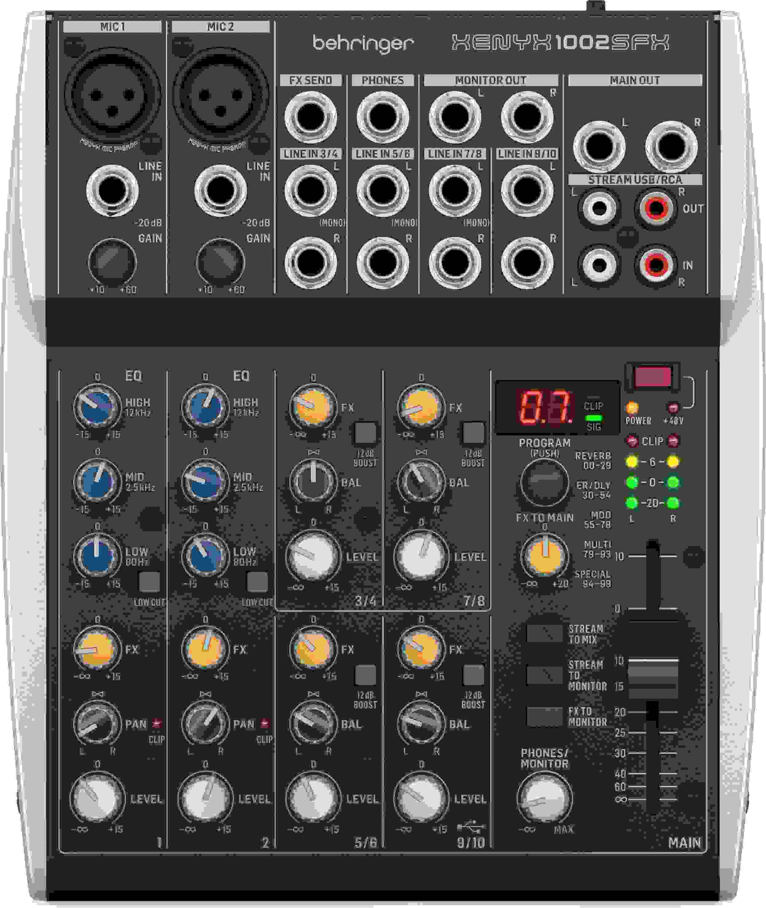 Behringer Xenyx 1002SFX 10-channel Analog Streaming Mixer | Sweetwater