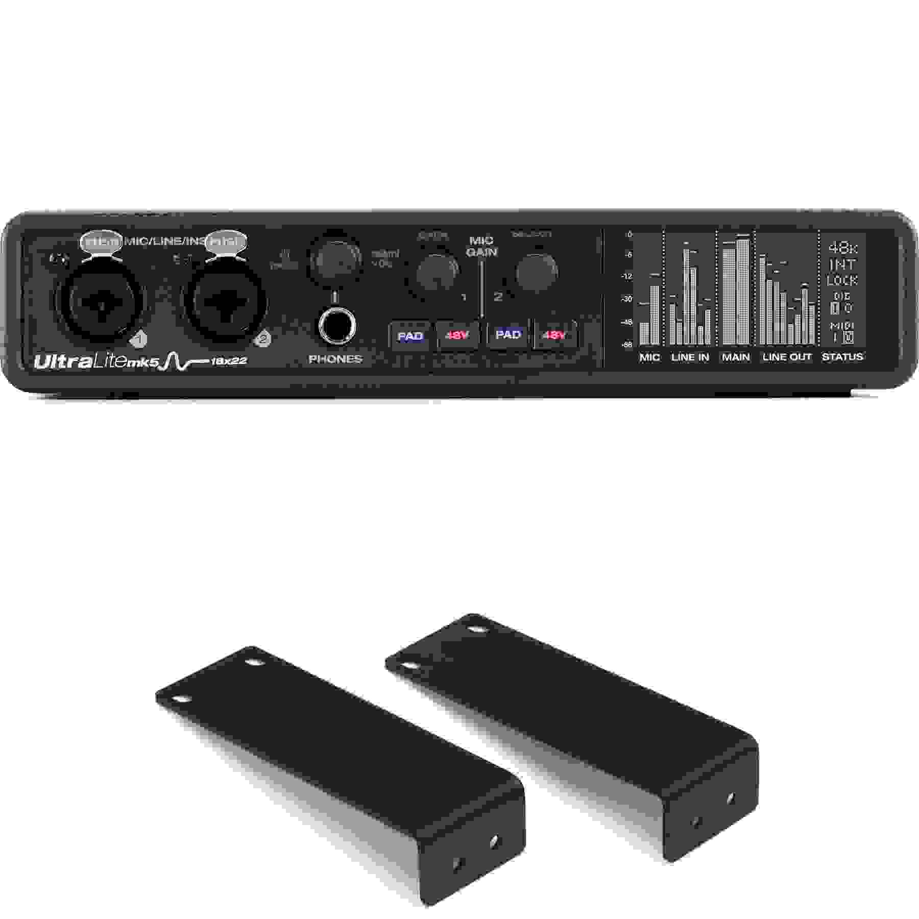 MOTU UltraLite-mk5 18x22 USB Audio Interface with Rackmount Kit ...
