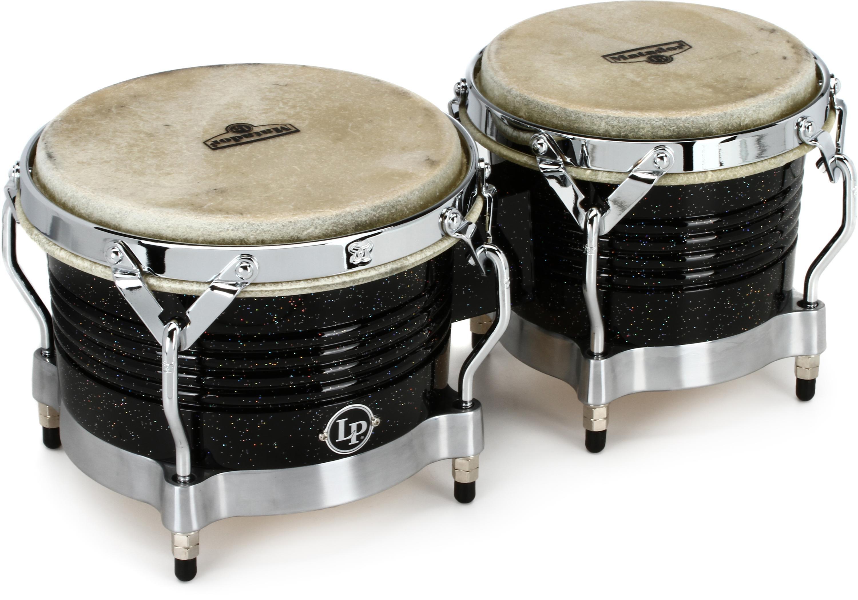 Latin Percussion Matador Wood Bongos - Black Nebula - Sweetwater Exclusive