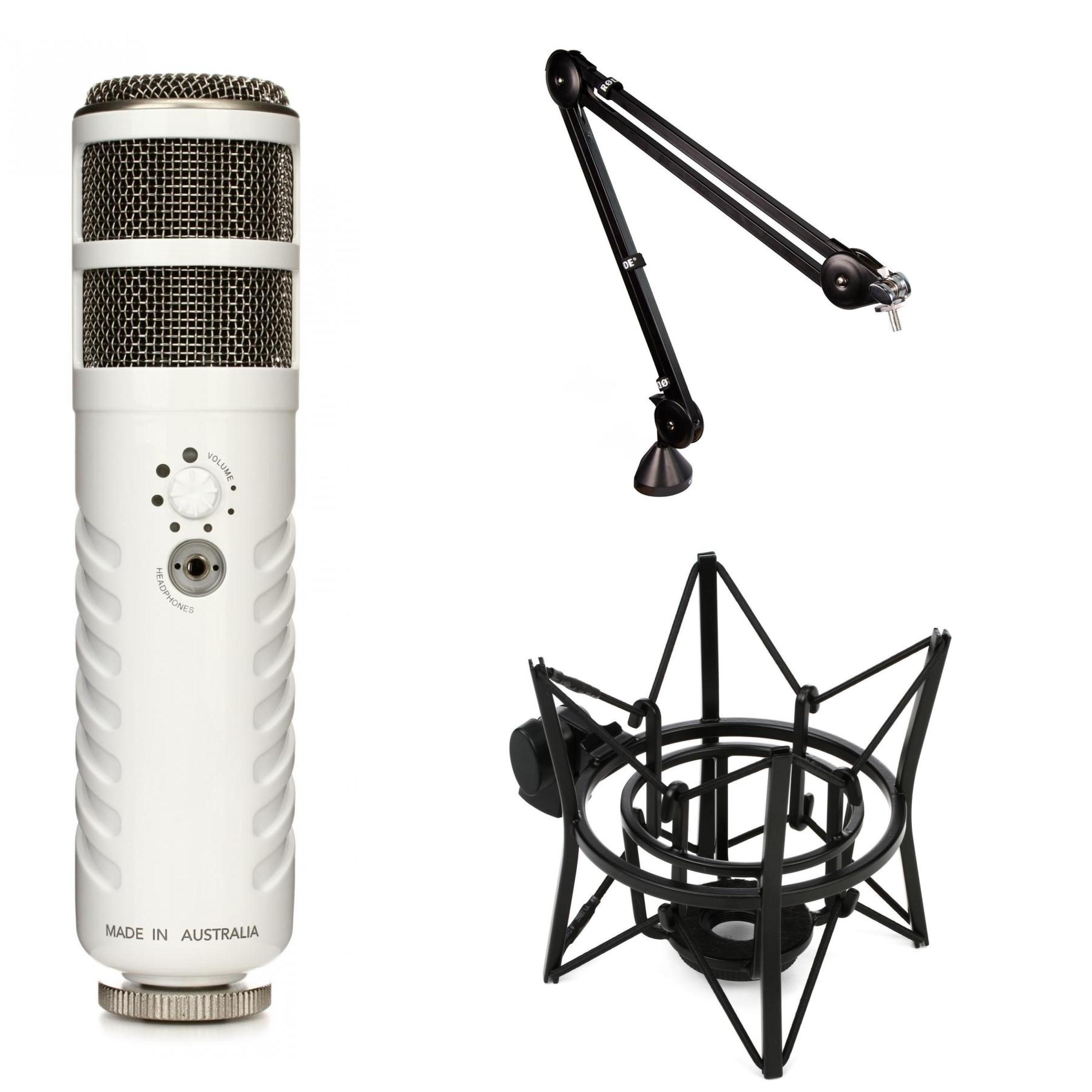Rode Podcaster Microphone with Boom Arm and Shock Mount | Sweetwater