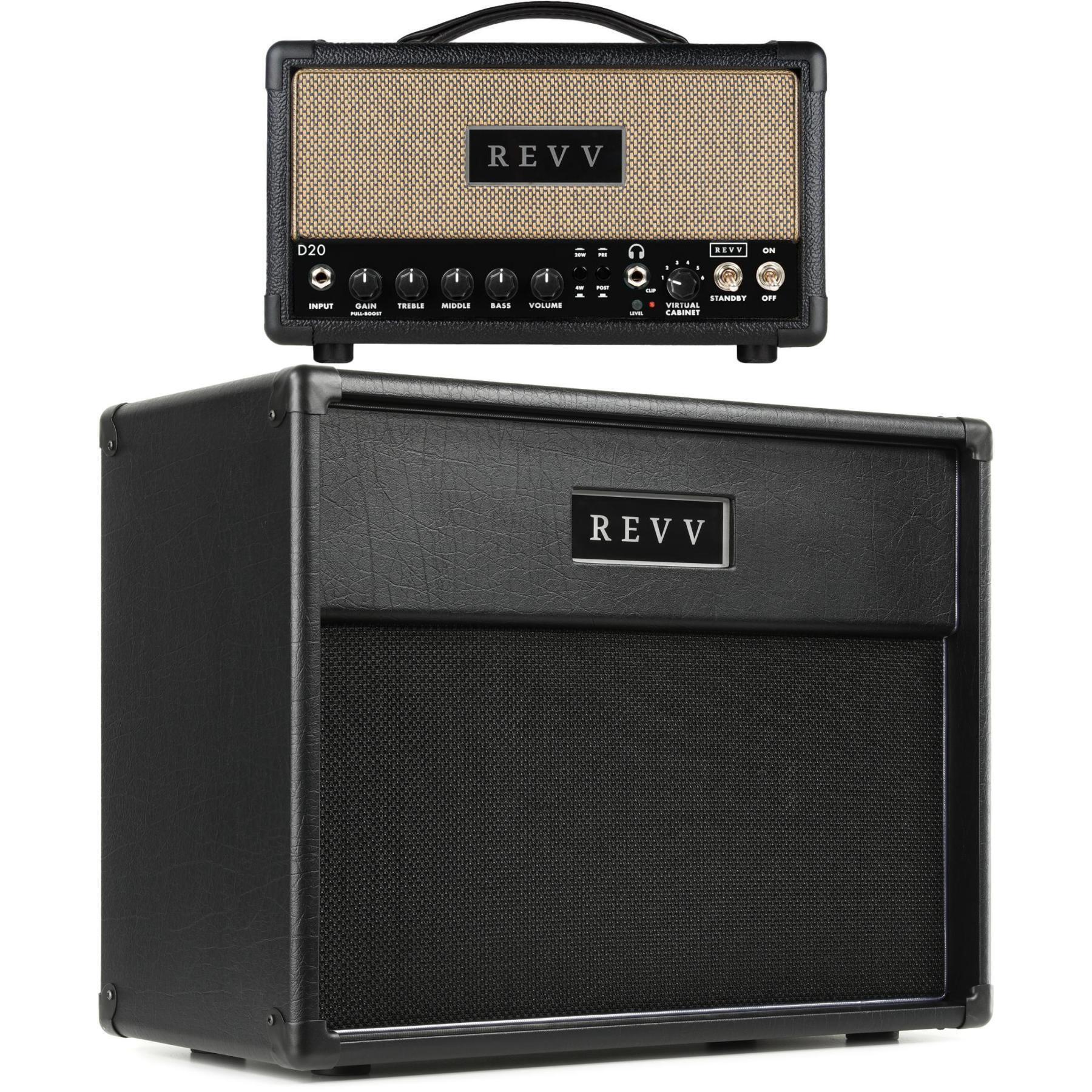 Revv D20 20-/4-watt Tube Head and 1x12" Cabinet Bundle - Black Tolex ...