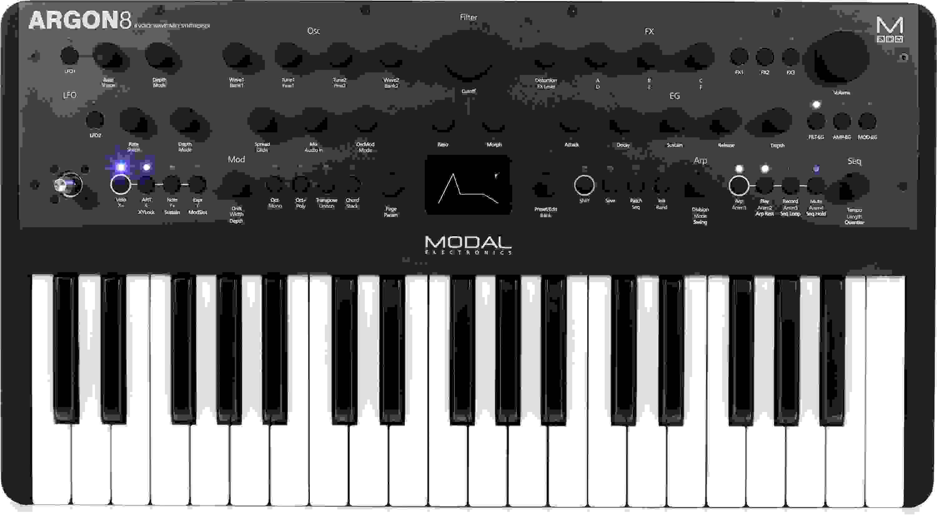 Modal Electronics Argon8 37 Key 8 Voice Polyphonic Wavetable Synthesizer Sweetwater 