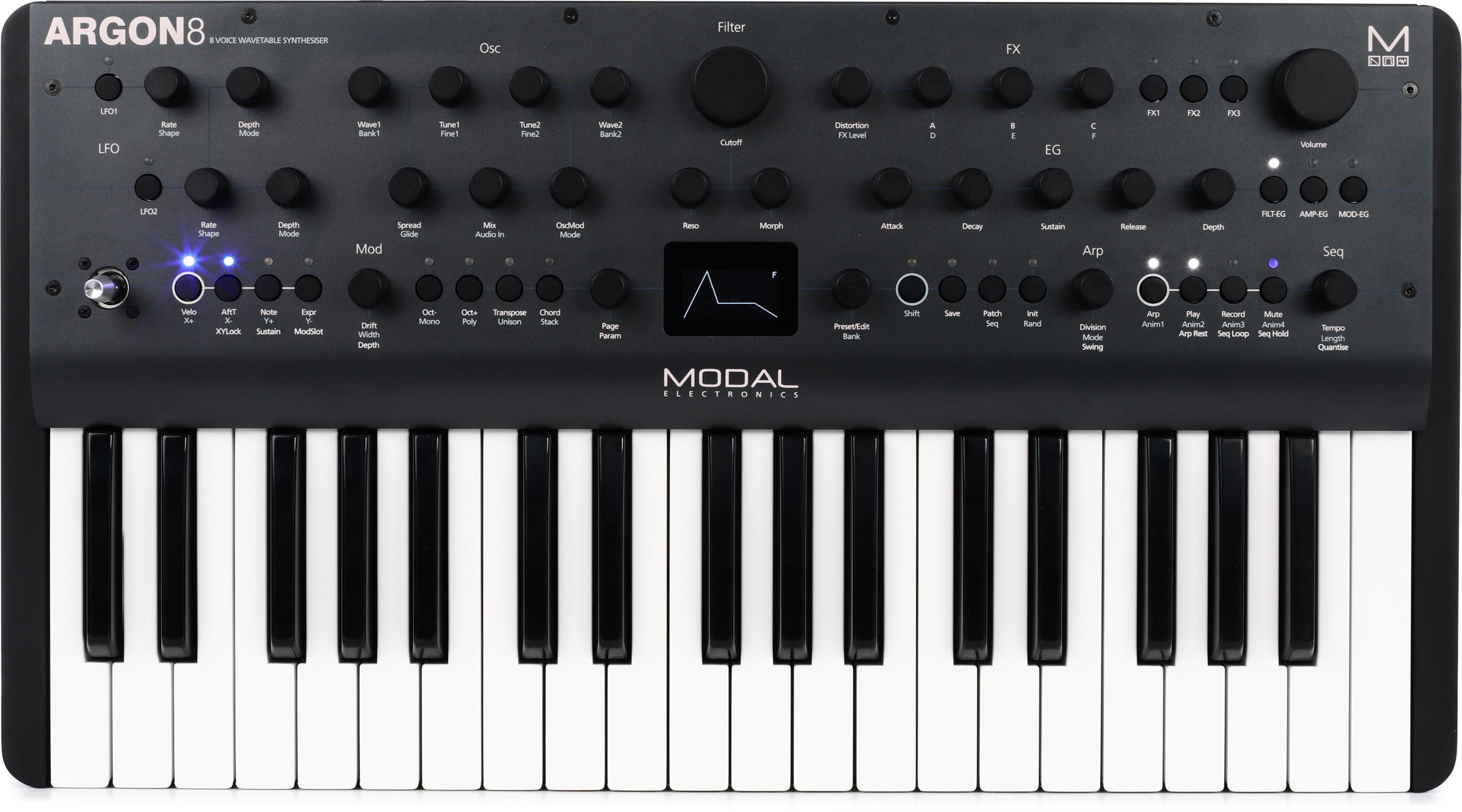 Modal Electronics Argon8 37-Key 8-Voice Polyphonic Wavetable ...