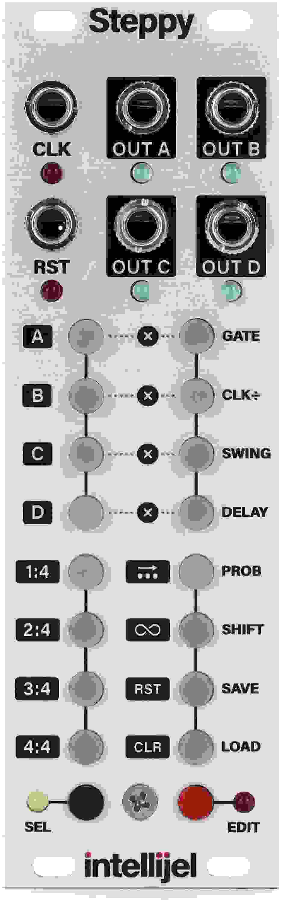 Intellijel Steppy 4-Track 64-Step Programmable Gate Sequencer | Sweetwater