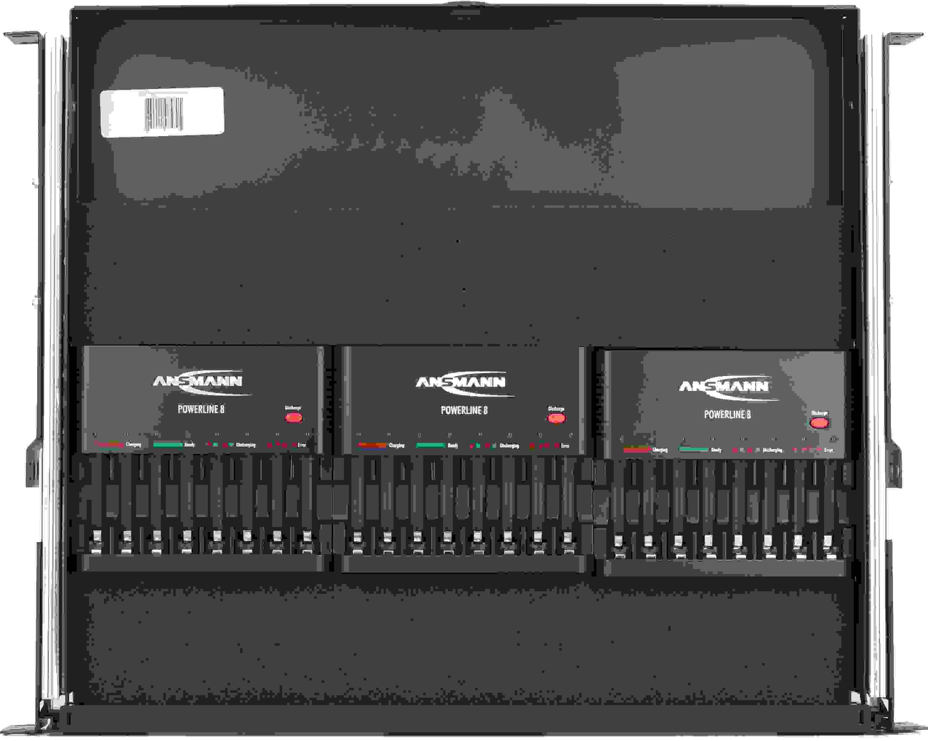 Ansmann Rackmount Drawer with 3 Powerline 8 Battery Chargers | Sweetwater