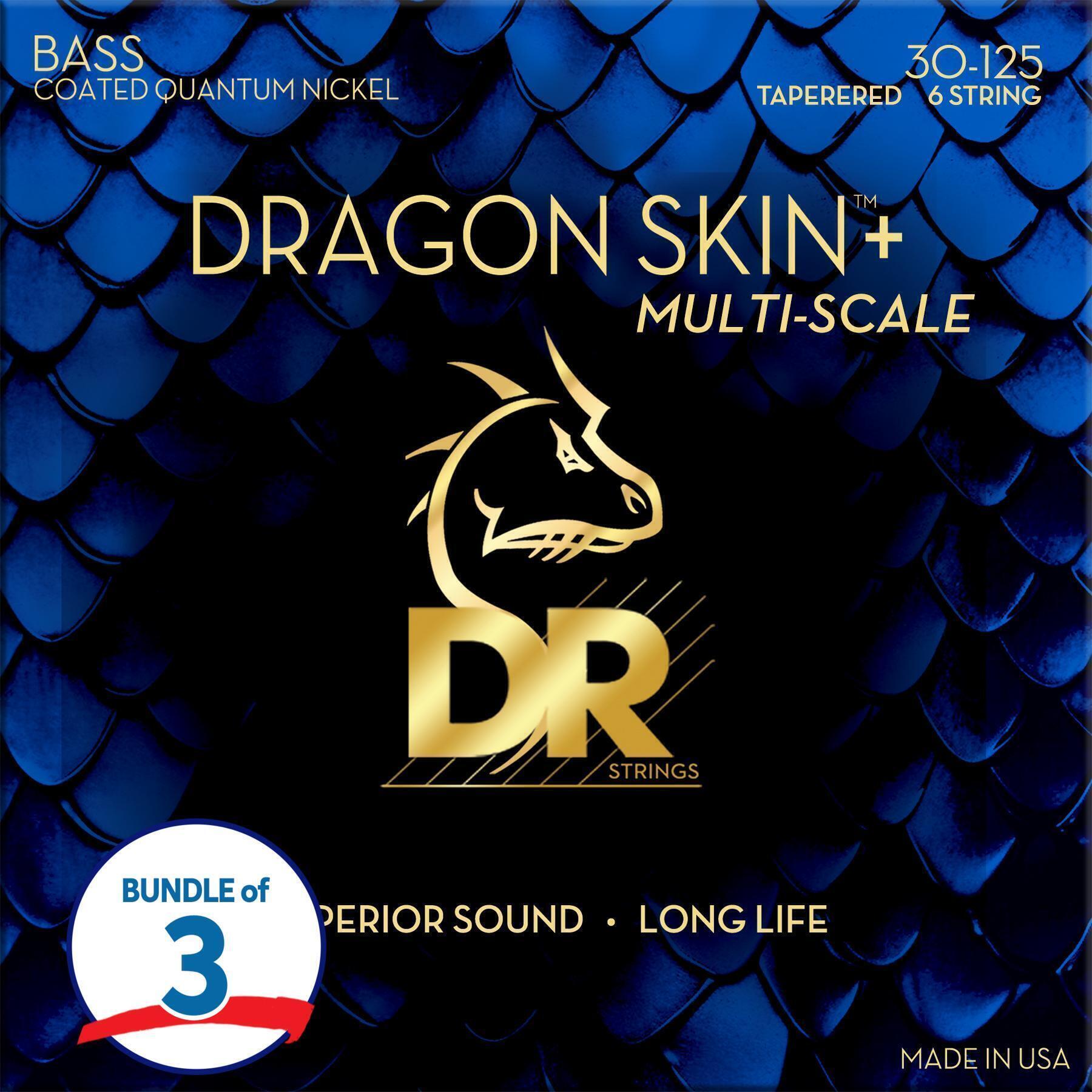 DR Strings Dragon Skin+ Coated Tapered Multi-scale 6-string Bass Guitar ...