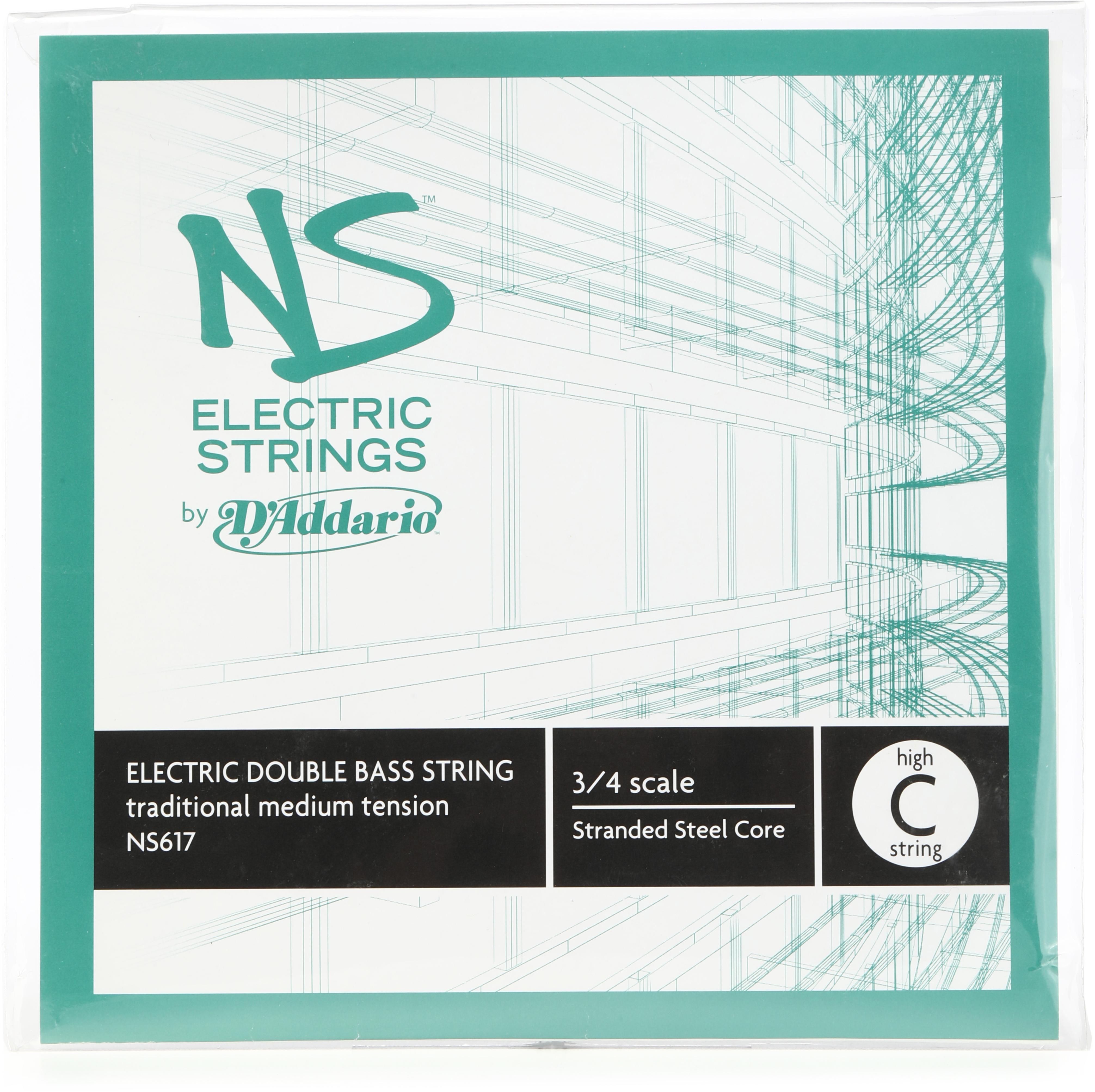 D'Addario NS617 Electric Traditional Double Bass High C String - 3/4 Scale Medium | Sweetwater