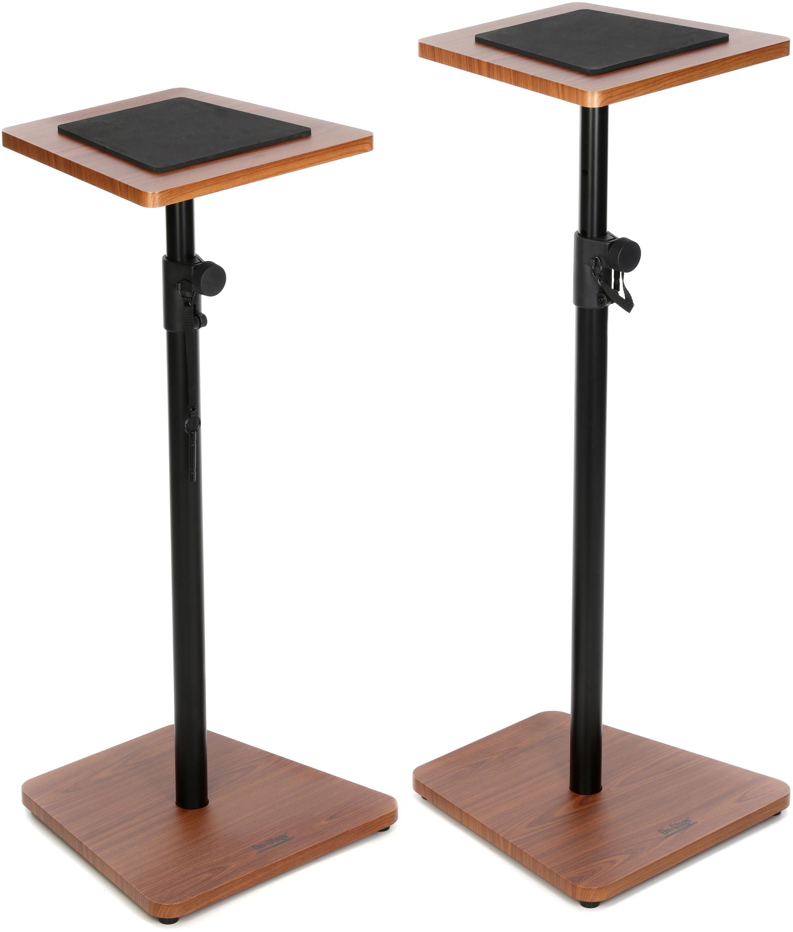 On-Stage SMS7500 Wood Studio Monitor Stands - Rosewood | Sweetwater