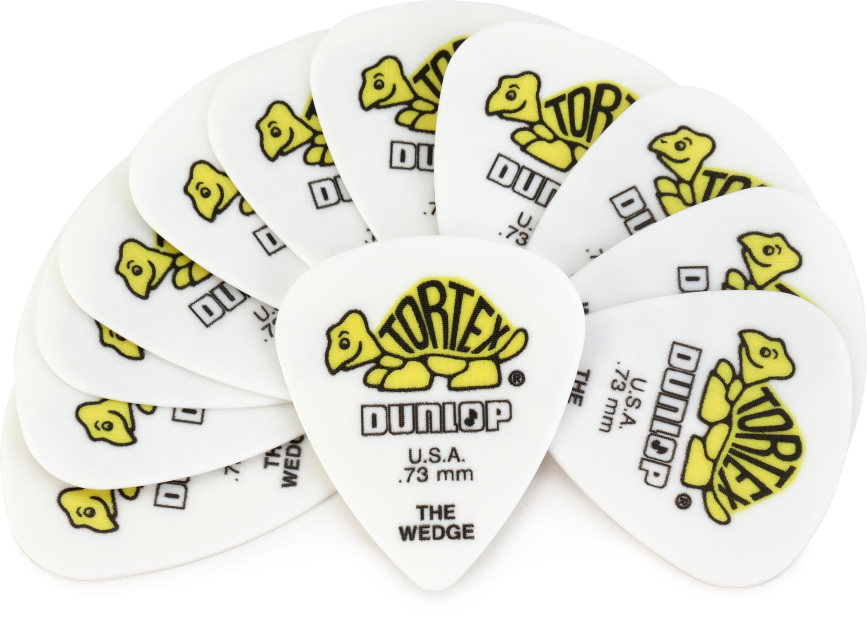 Dunlop Tortex Wedge Guitar Picks - .73mm, Yellow, 12-pack | Sweetwater