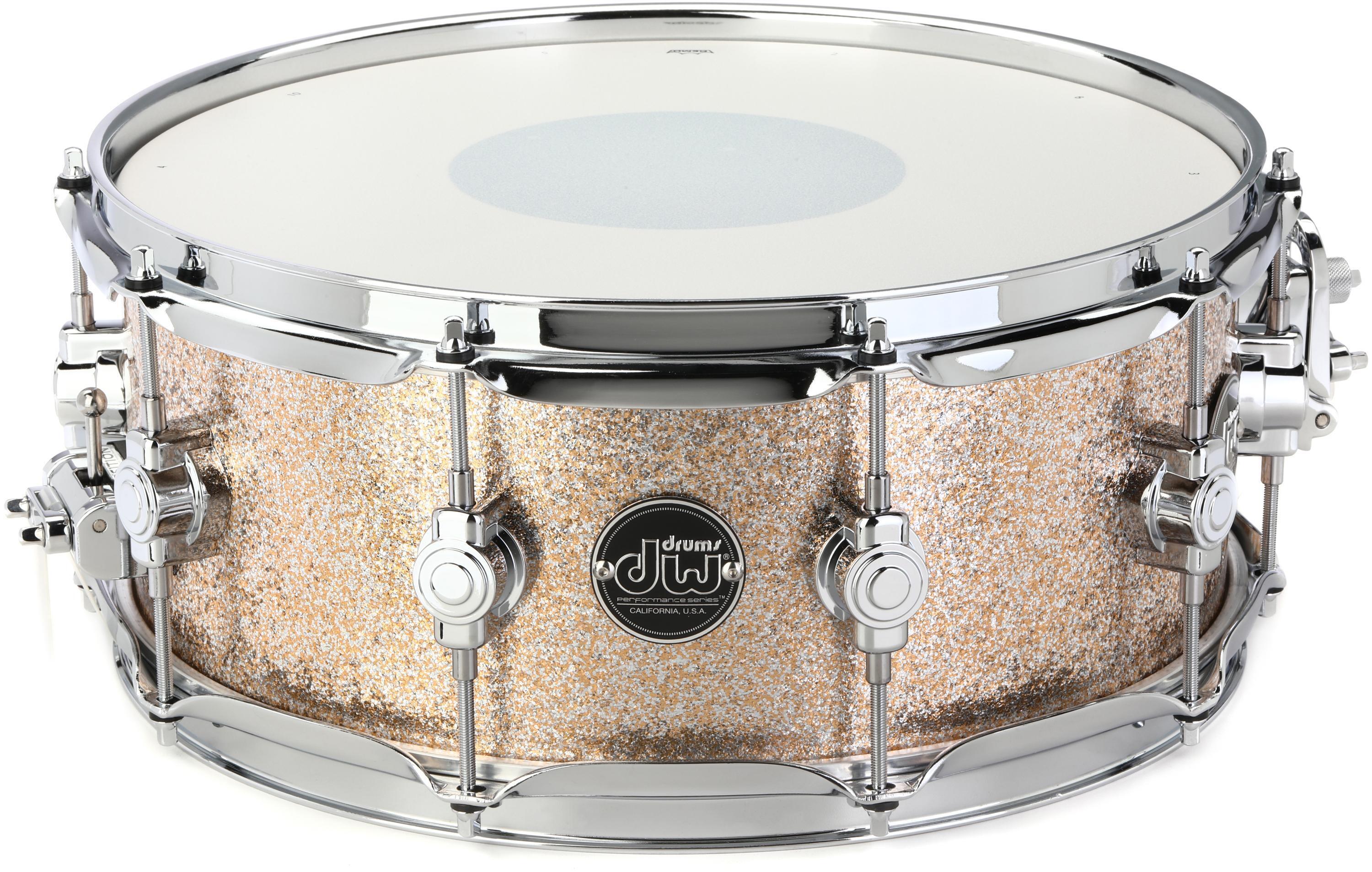 DW Performance Series Maple Snare Drum - 5.5 inch x 14 inch, Bermuda Sparkle FinishPly | Sweetwater