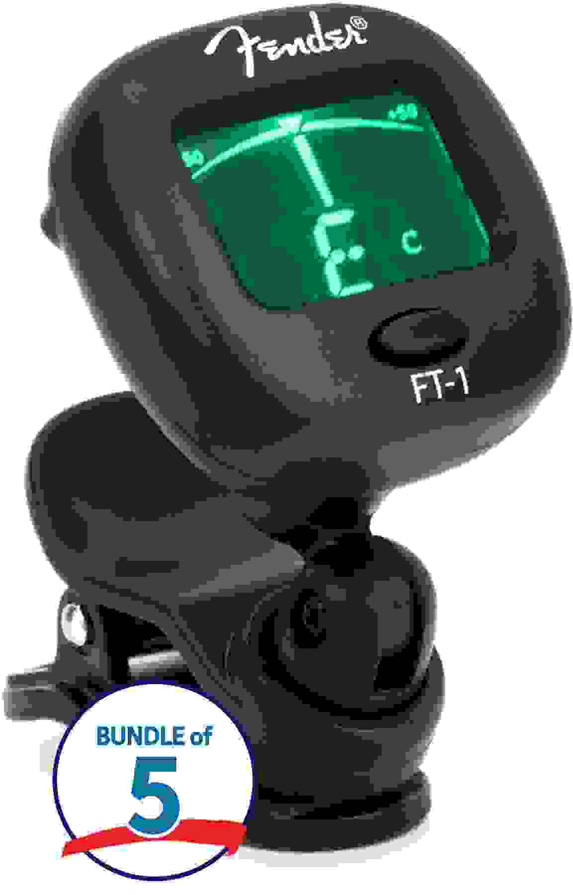 Fender FT-1 Pro Chromatic Clip-on Headstock Tuner 5-pack | Sweetwater
