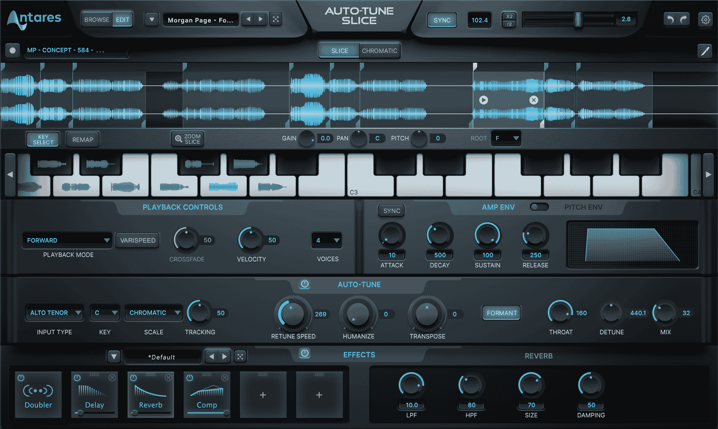 Antares Auto-Tune Slice Vocal Effects/Sampling Plug-in | Sweetwater