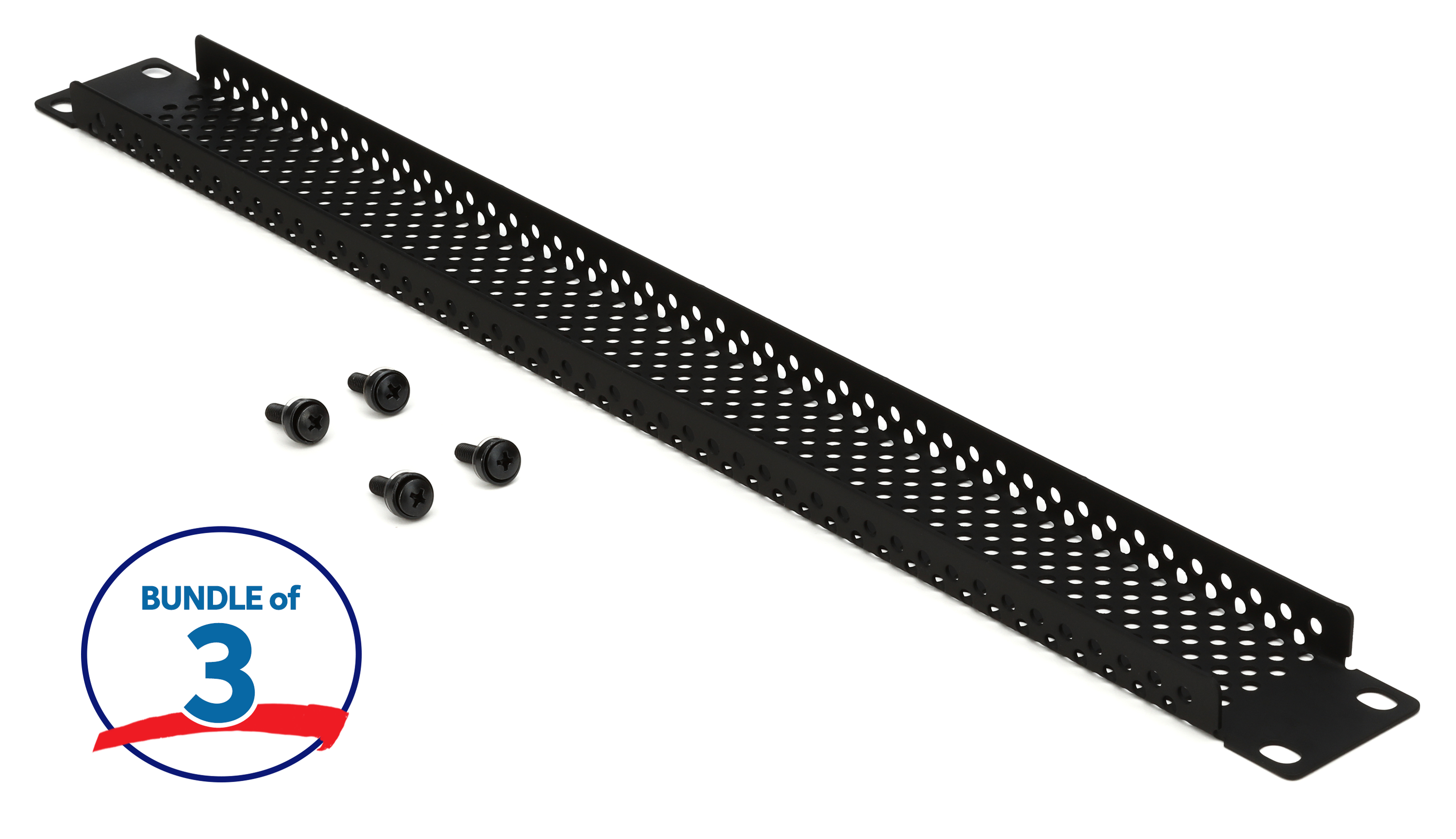 Gator GRW-PNLPRF1 Perforated Flanged Rack Panel 1U - 3 Pack | Sweetwater