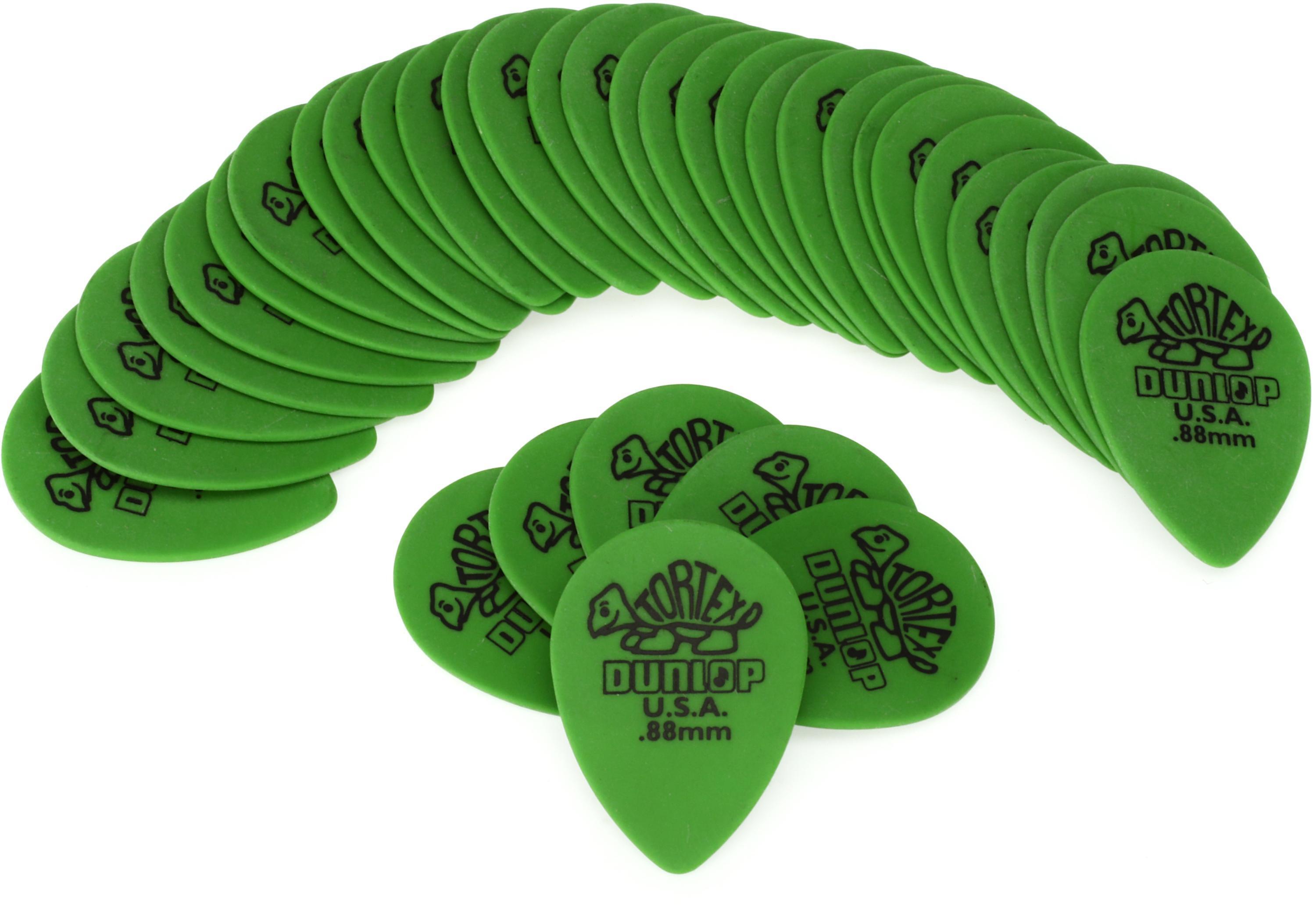 Dunlop Tortex Small Teardrop Guitar Picks - .88mm Green (36-pack ...