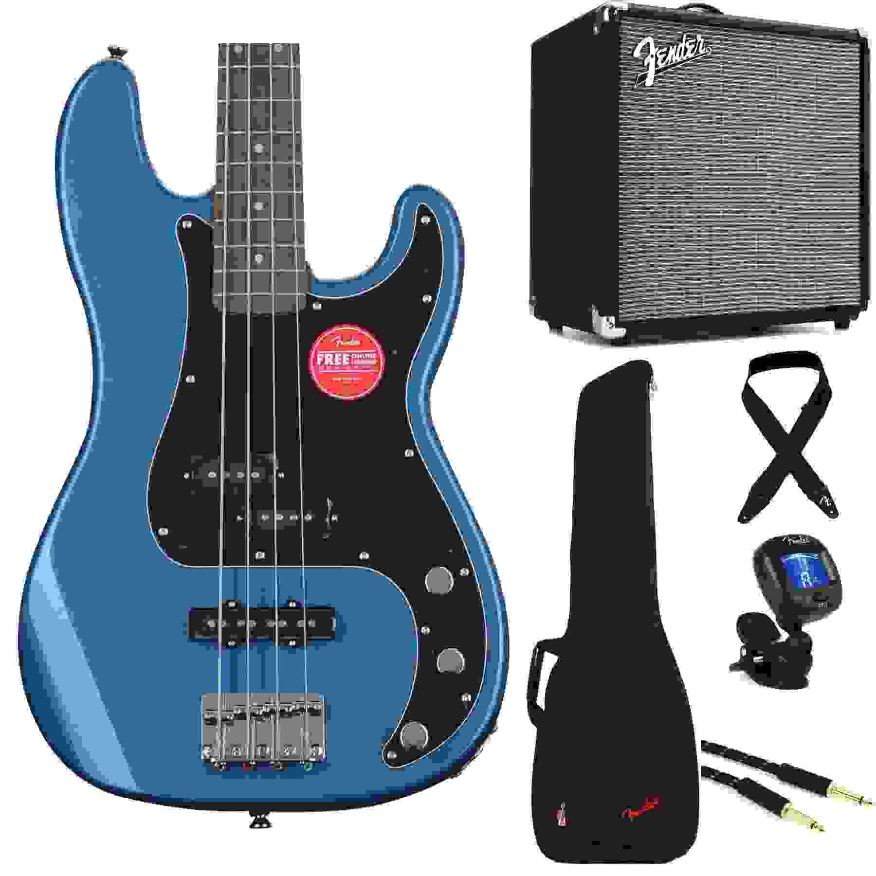 Squier Affinity Series Precision Bass and Fender Rumble 25 Combo Amp ...